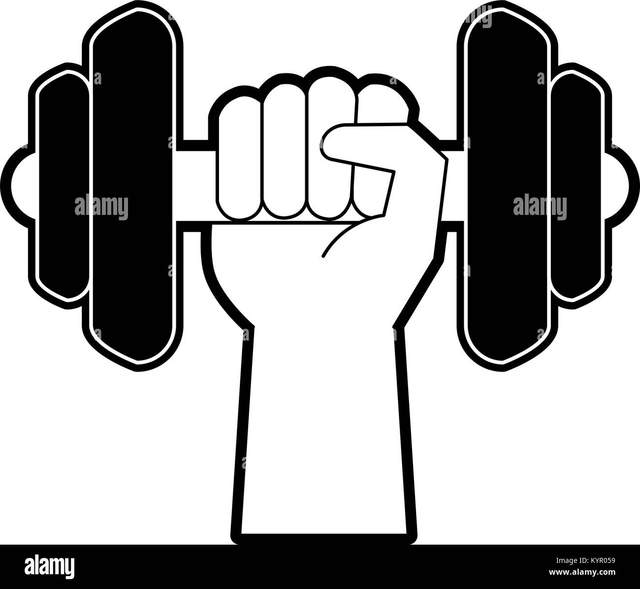 Hand with dumbbell Stock Vector Image & Art - Alamy