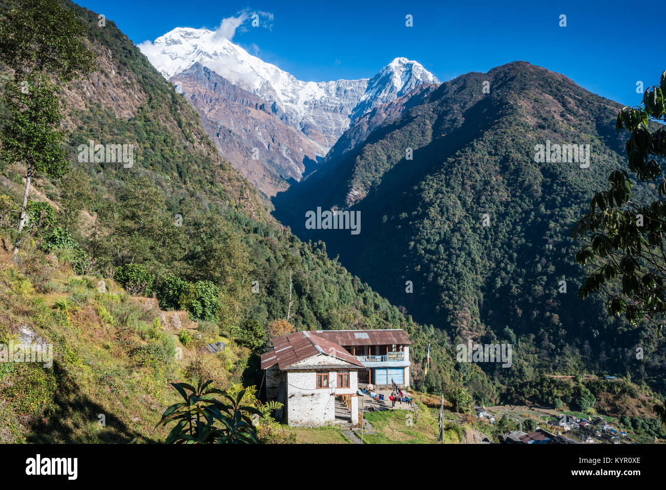 Chomrong, Annapurna base camp trek, Nepal, Asia Stock Photo - Alamy