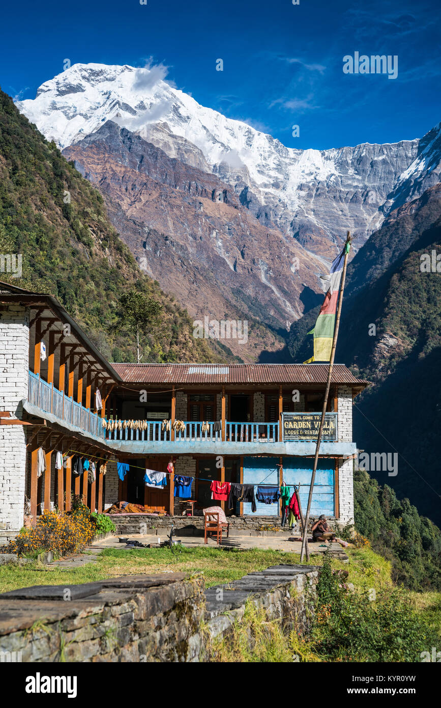 Chomrong, Annapurna base camp trek, Nepal, Asia Stock Photo - Alamy