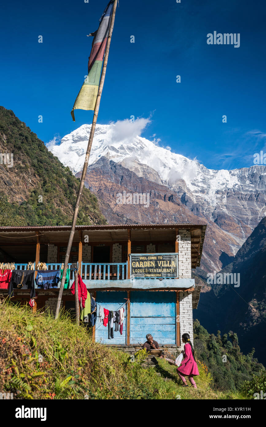 Chomrong, Annapurna base camp trek, Nepal, Asia Stock Photo - Alamy