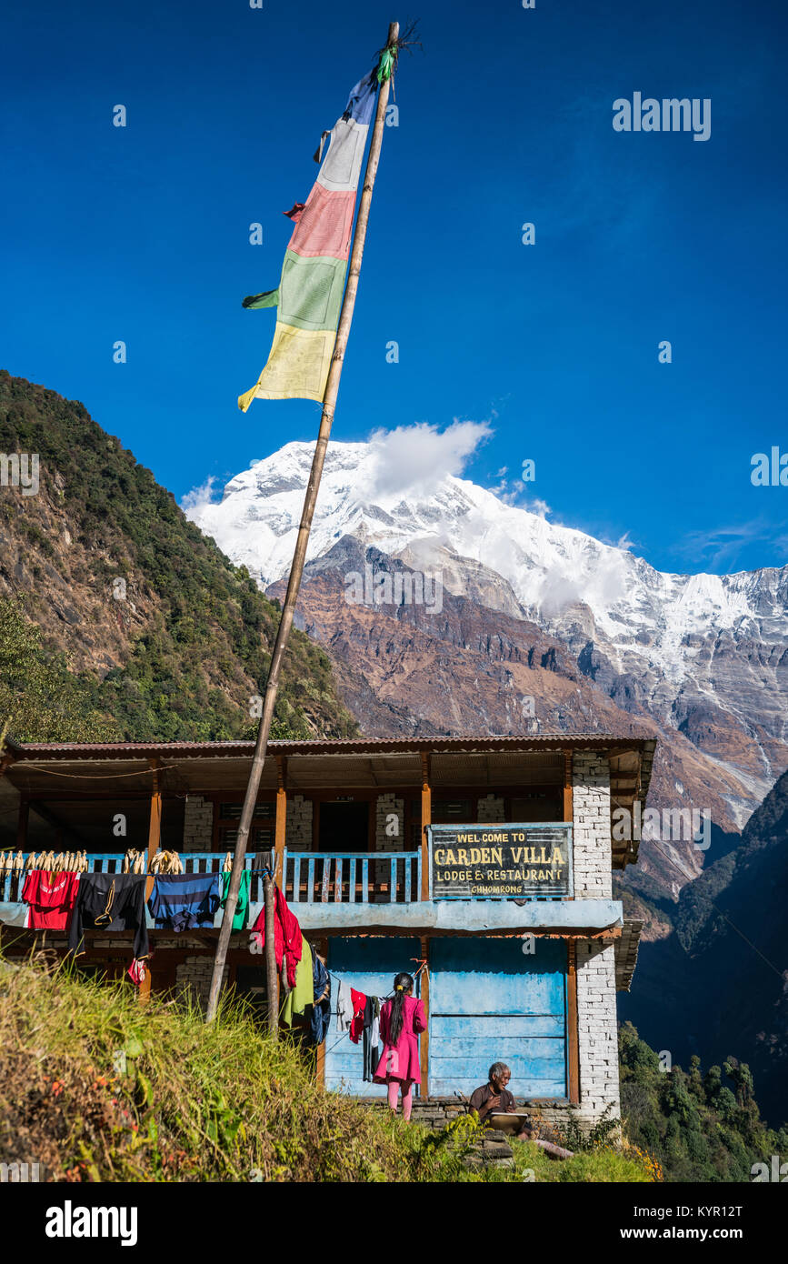 Chomrong, Annapurna base camp trek, Nepal, Asia Stock Photo - Alamy