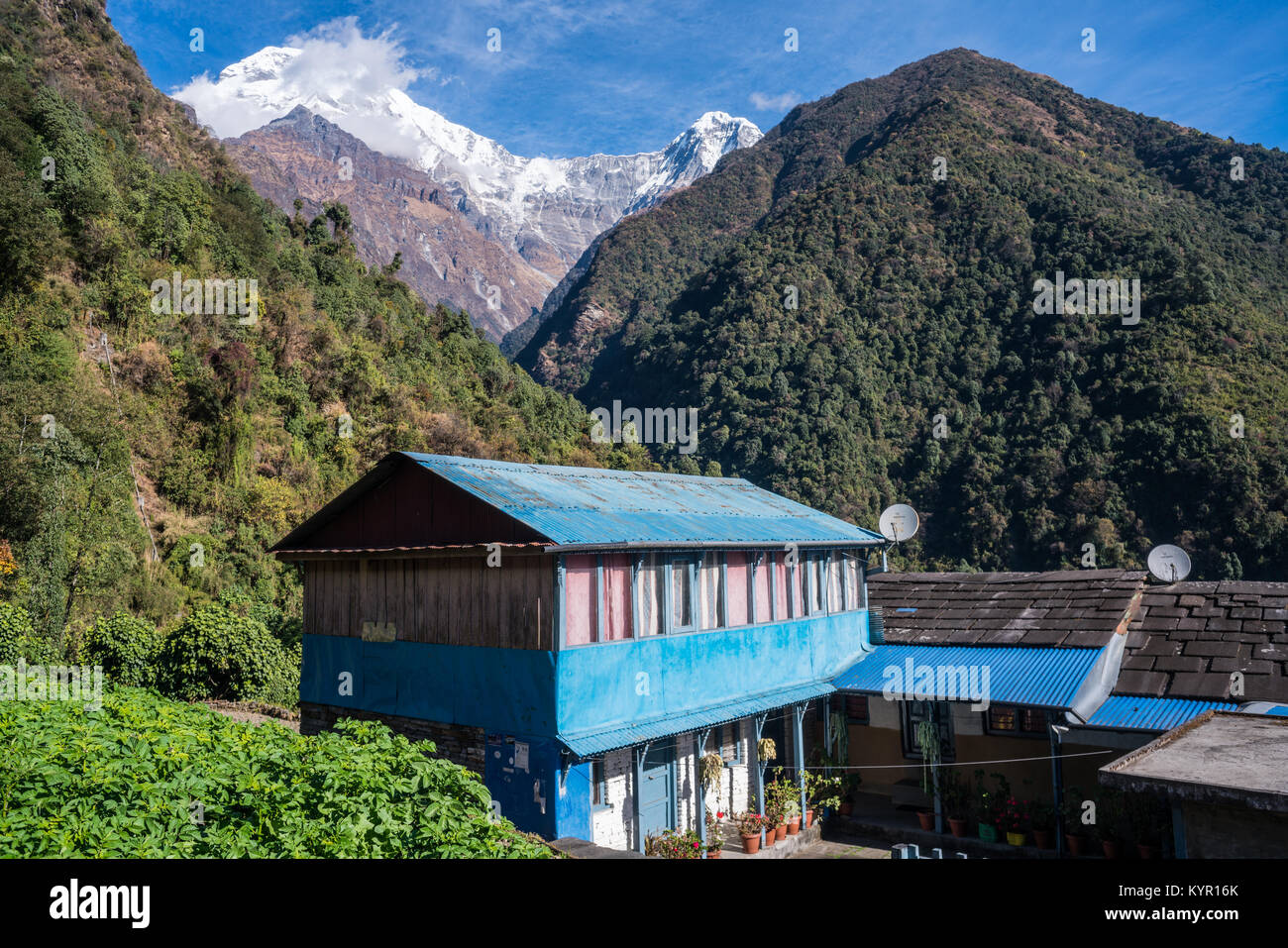 Chomrong, Annapurna base camp trek, Nepal, Asia Stock Photo - Alamy