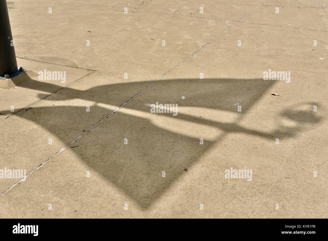 Shadows and patterns on the pavement and walkways around Riverway ...