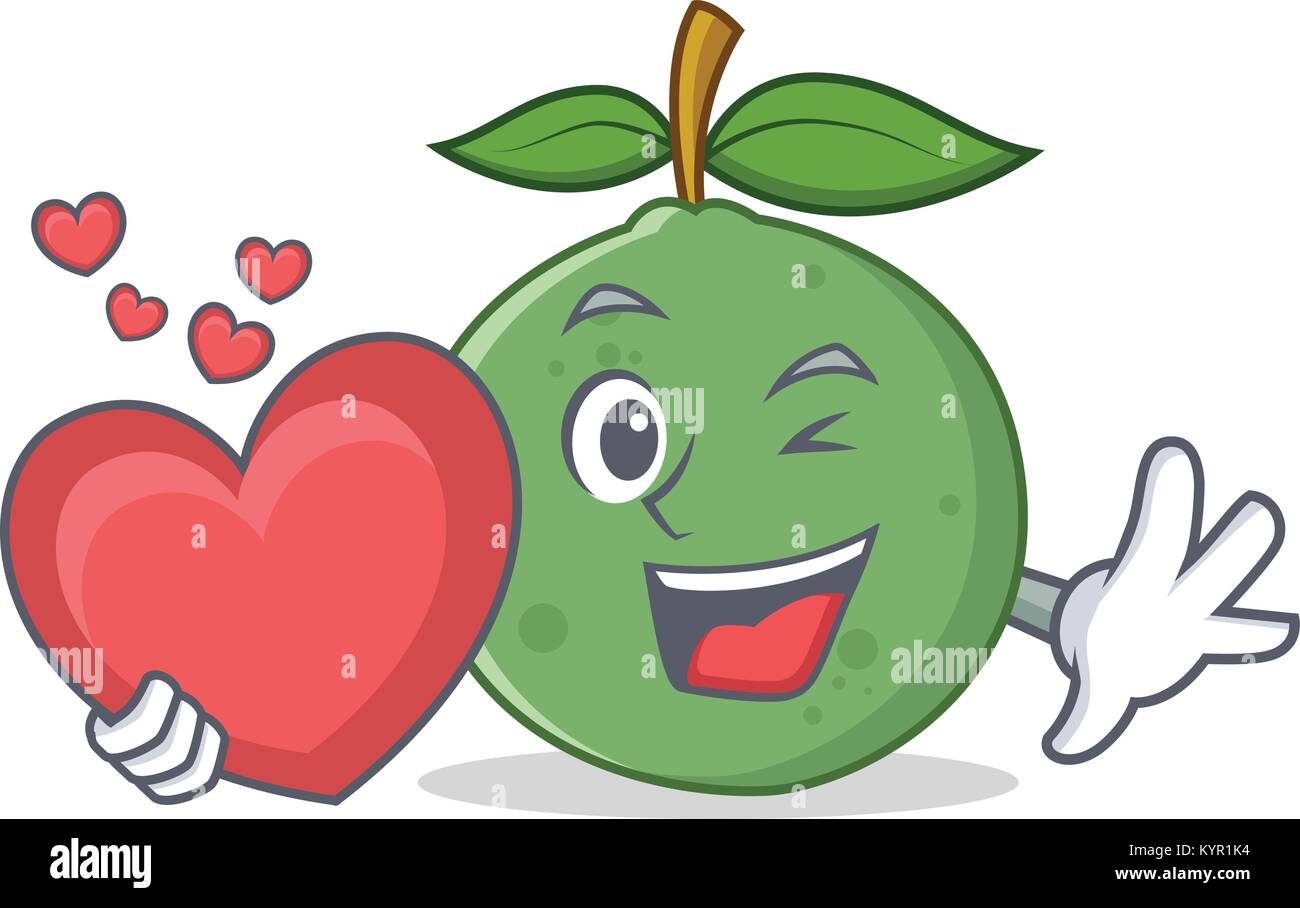 With heart guava mascot cartoon style Stock Vector Image & Art - Alamy