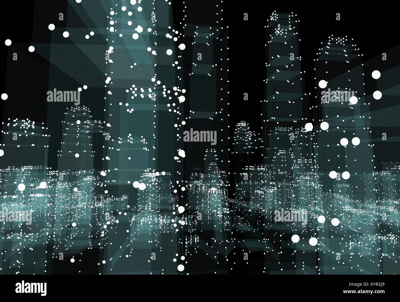 Abstract 3d city rendering Stock Photo - Alamy