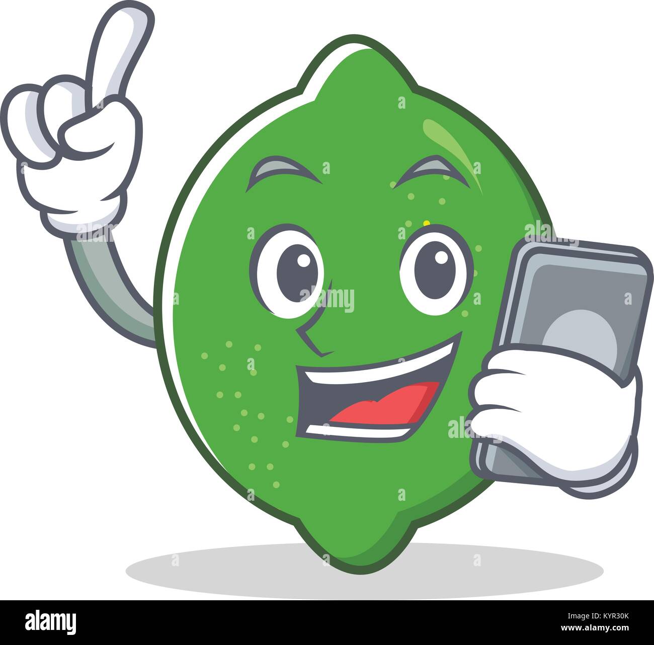 With phone lime character cartoon style Stock Vector Image & Art - Alamy