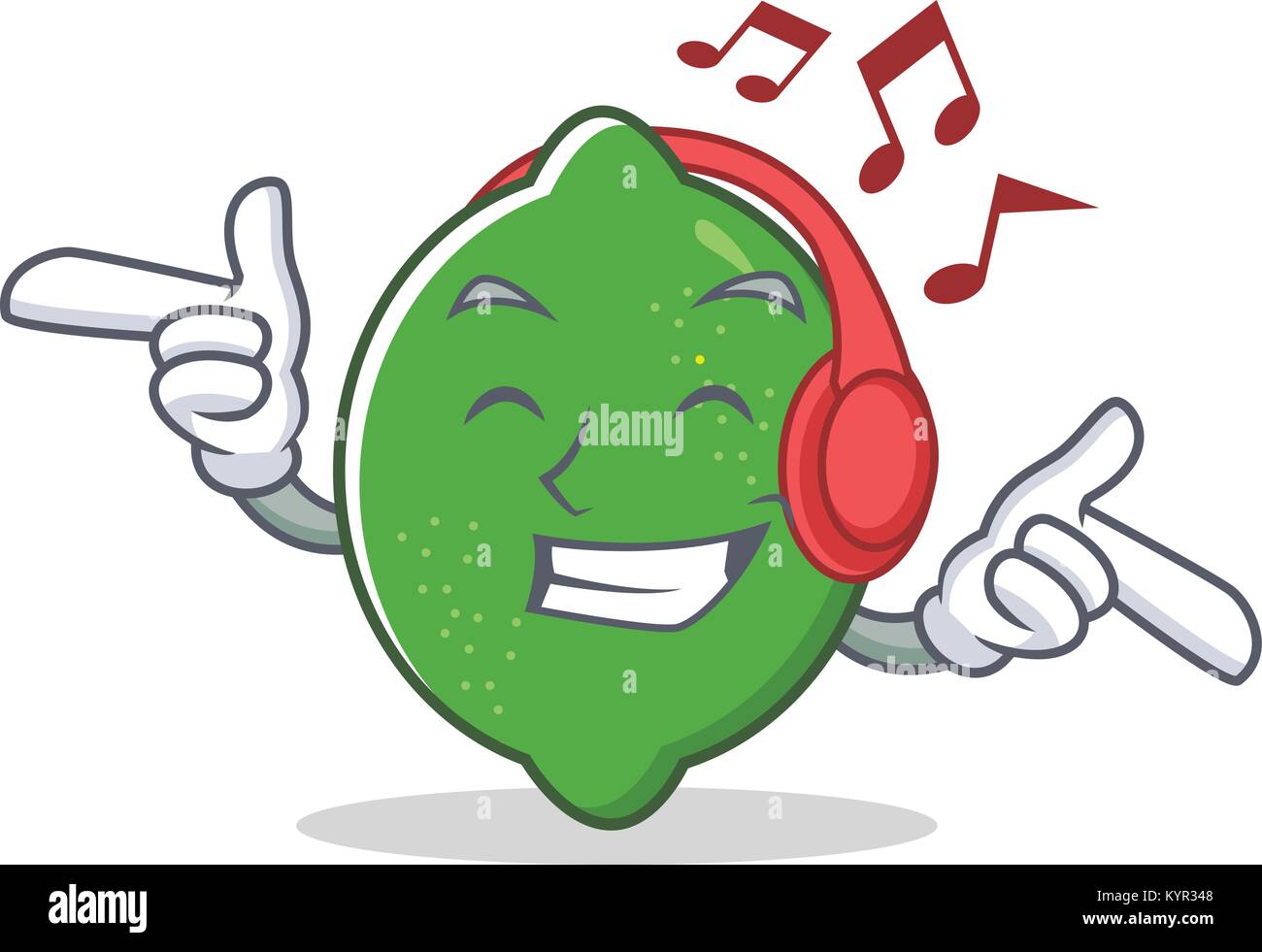 Listening music lime mascot cartoon style Stock Vector Image & Art - Alamy