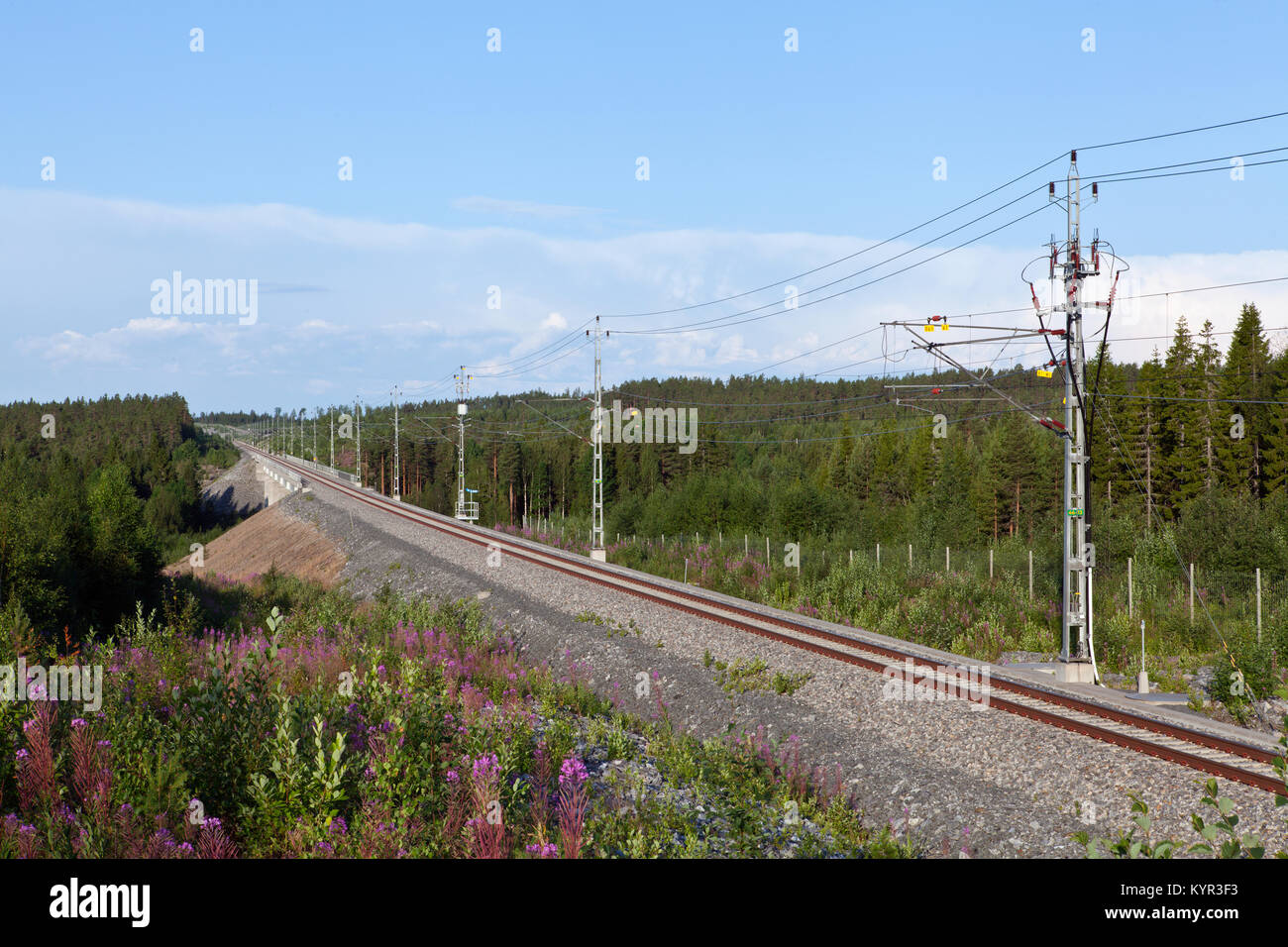 The Bothnia Line Nyland to Umea, Sweden. Modern, newly built High-speed ...