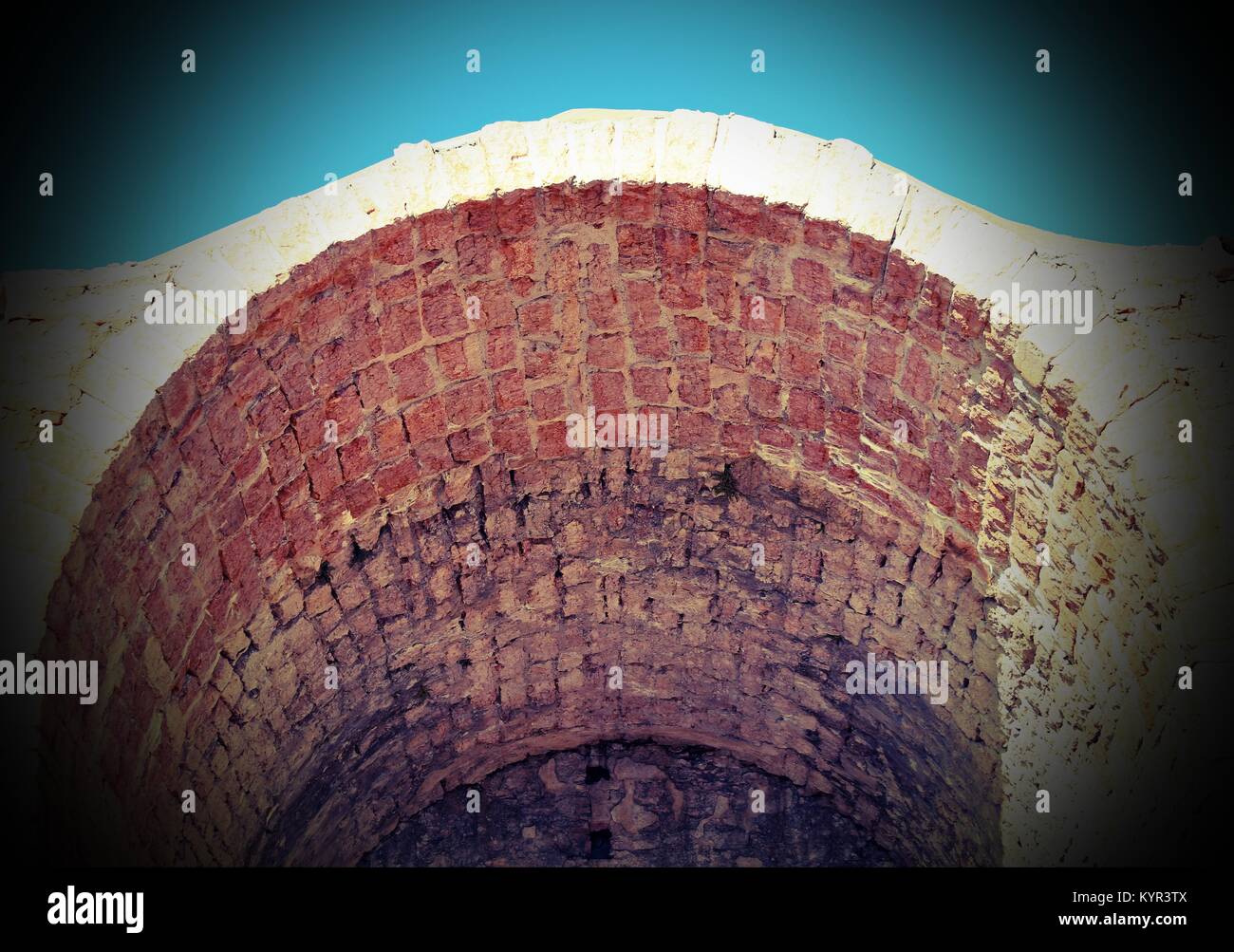 ancient Arcade in red bricks with vintage effect Stock Photo - Alamy