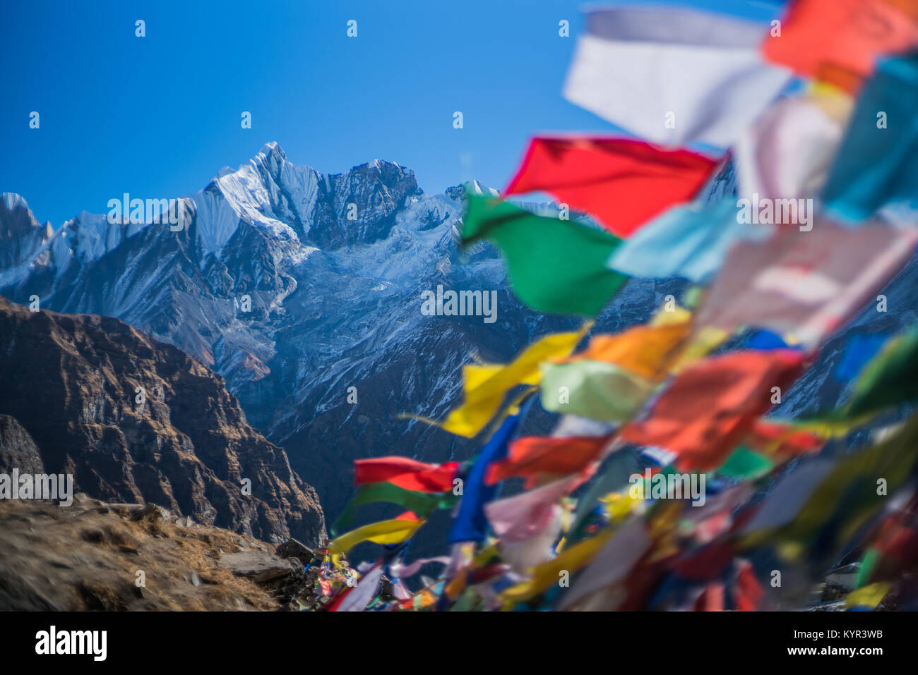 Annapurna base camp, view to Mount Machhapuchchhre, Fish Tail, Nepal ...