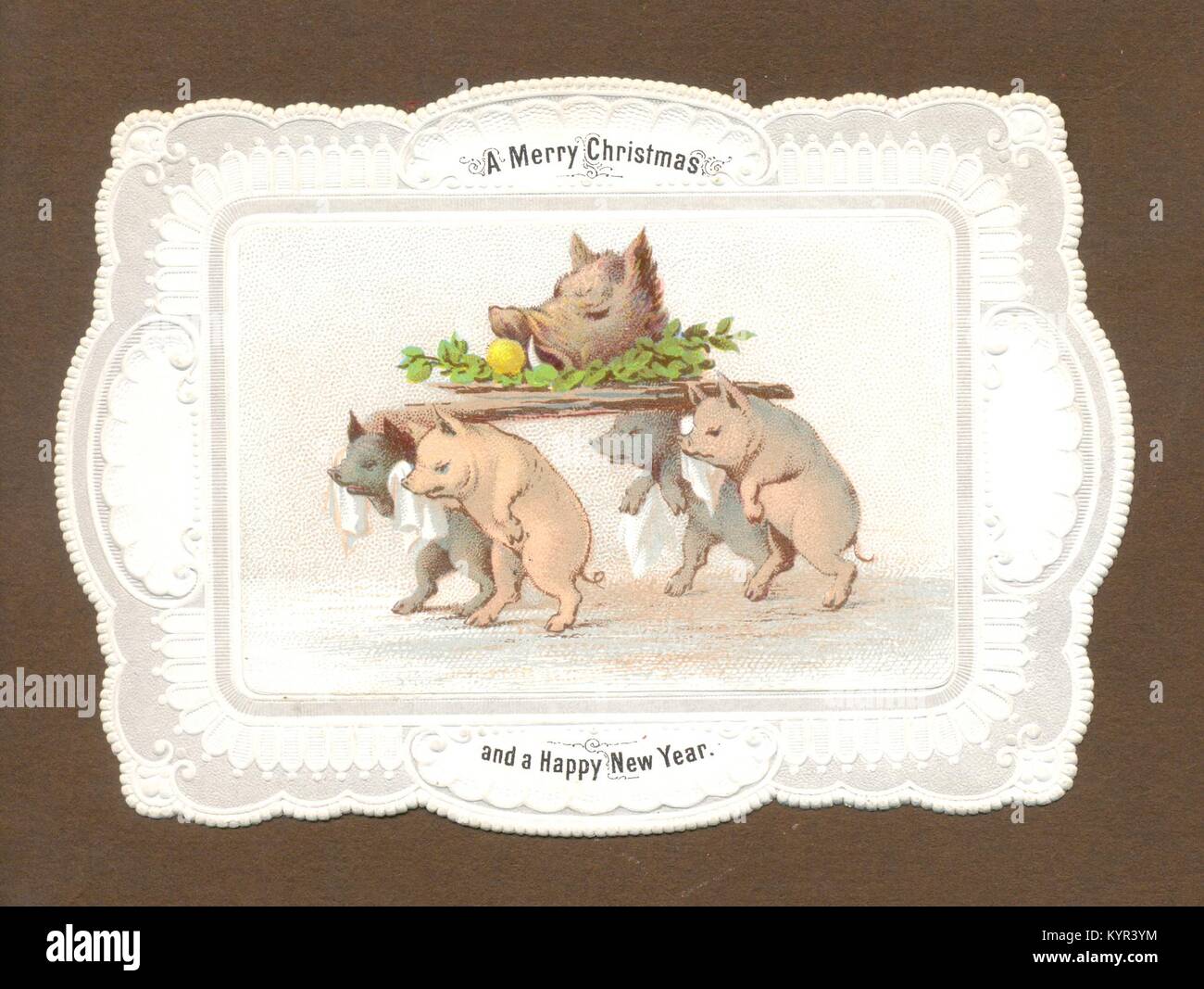 Victorian greetings card published by Goodall 1865 Stock Photo - Alamy