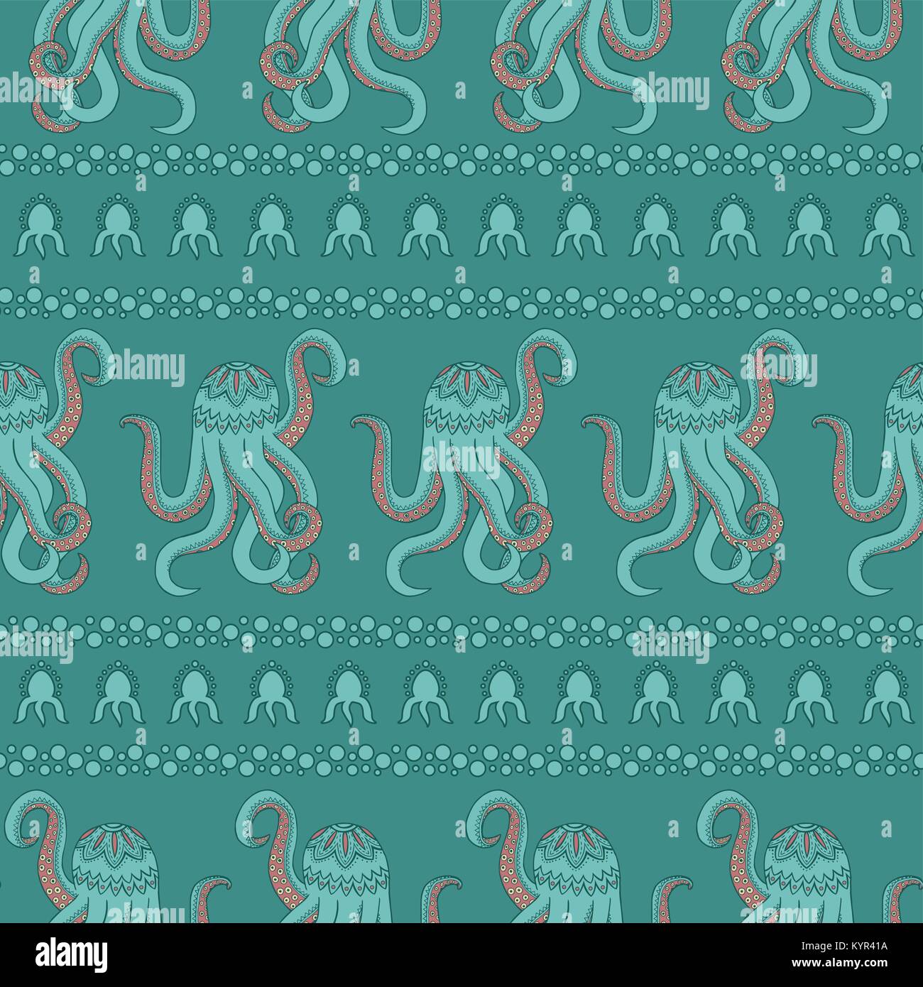 Octopus seamless pattern illustration Stock Vector Image & Art - Alamy