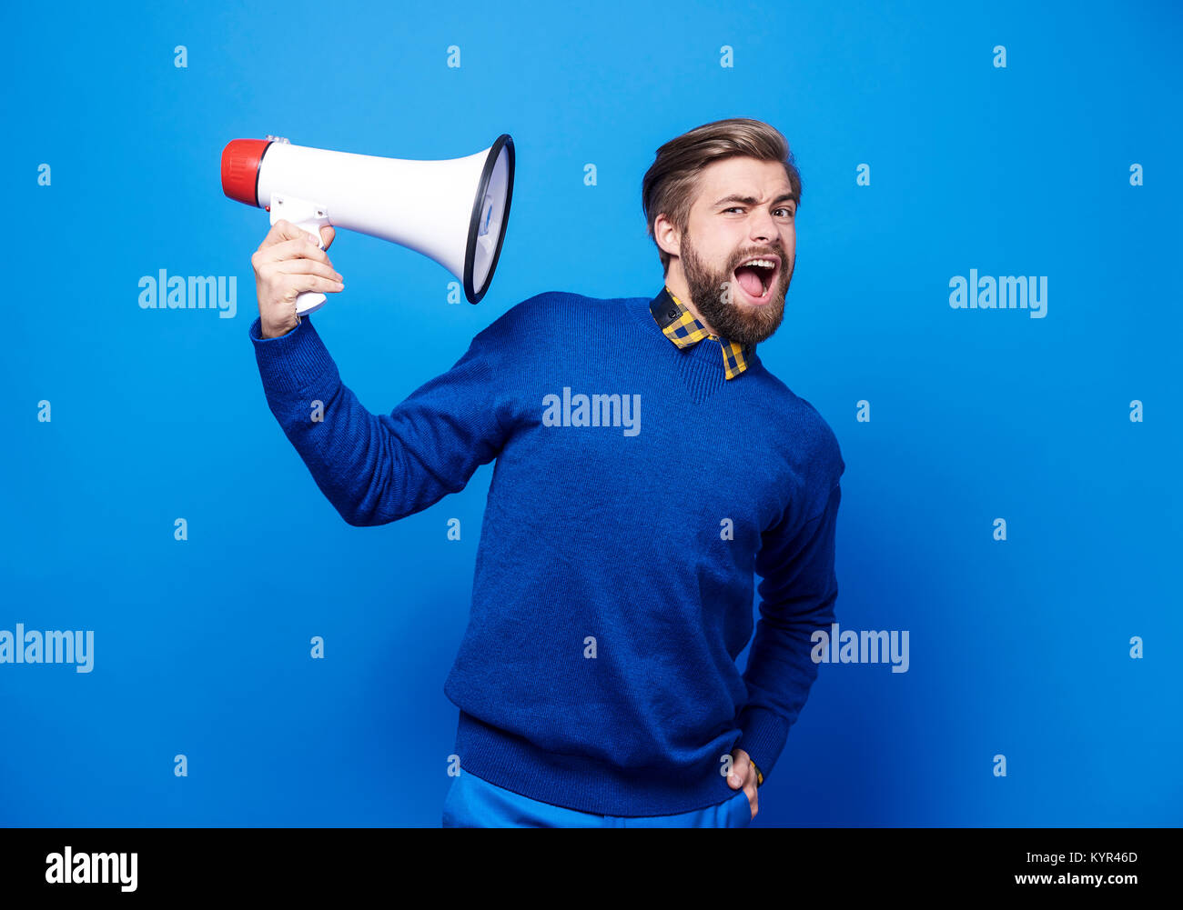Portrait man using voice hi-res stock photography and images - Alamy