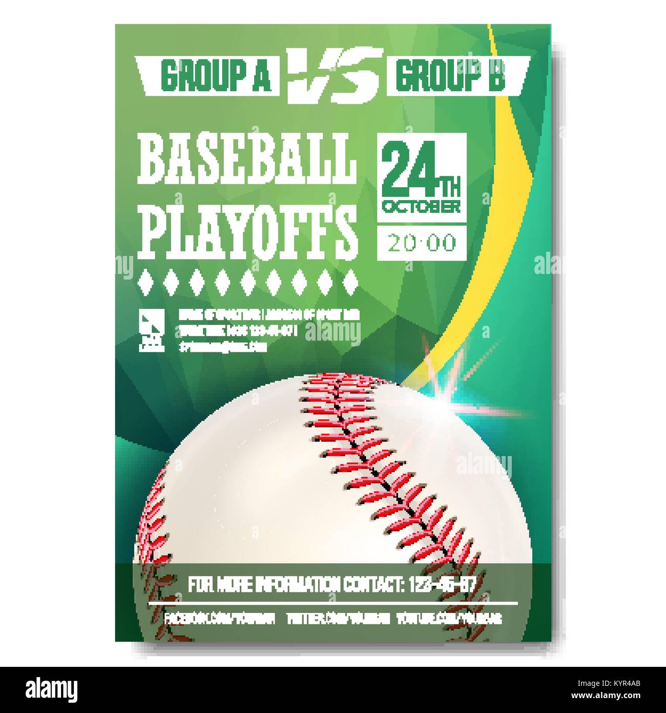 Baseball Poster Vector. Design For Sport Bar Promotion. Baseball Ball ...