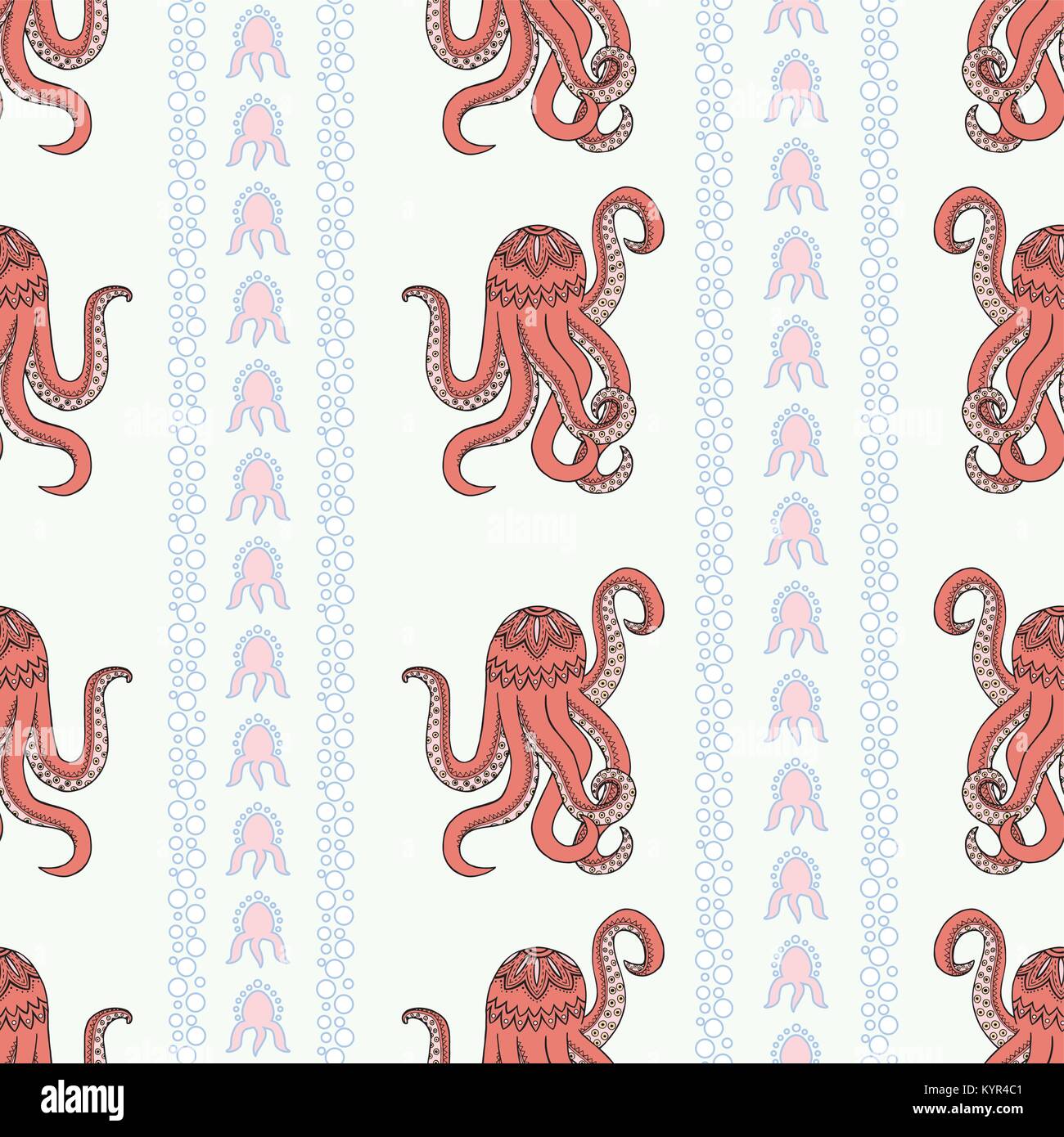 Octopus seamless pattern illustration Stock Vector Image & Art - Alamy