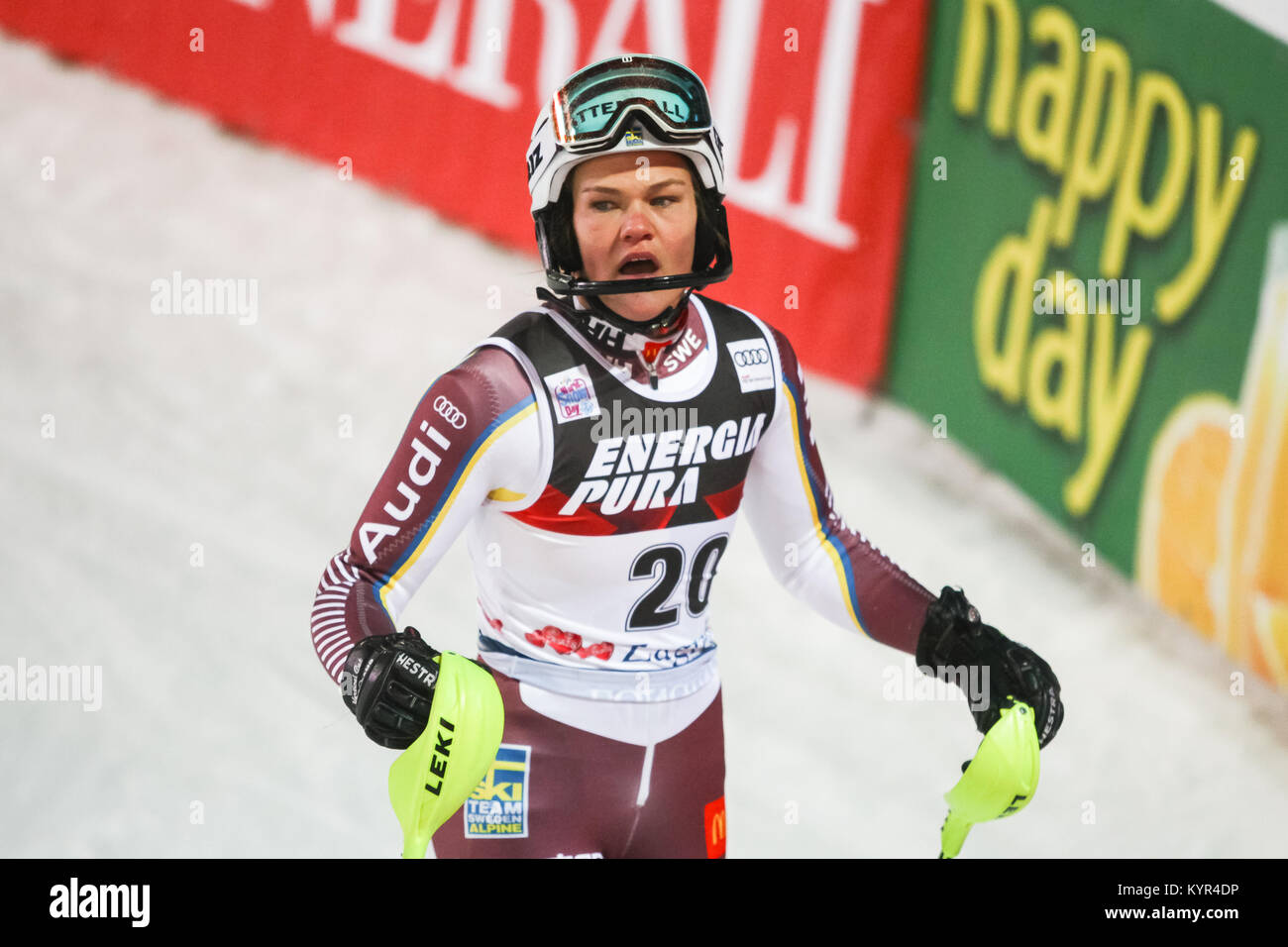 ZAGREB, CROATIA - JANUARY 3, 2018 : Swenn Larsson Anna of Swe at the ...