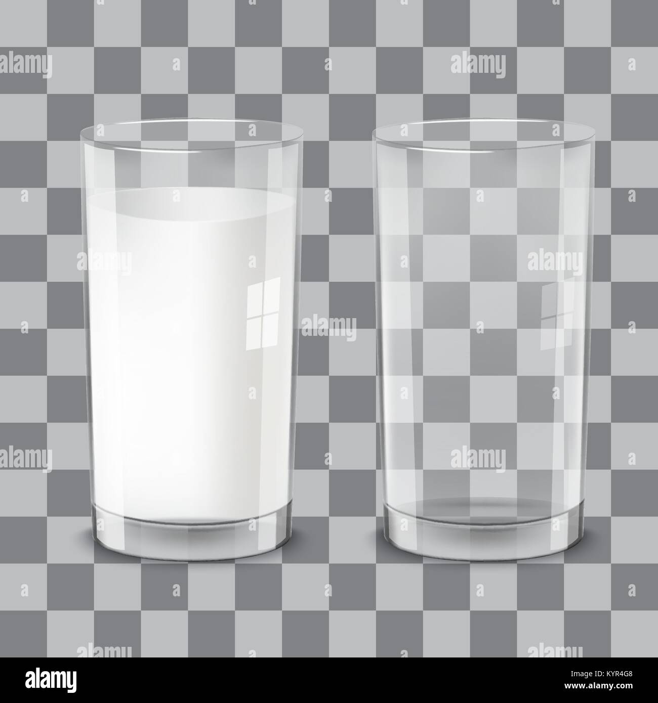Realistic transparent glasses of milk Stock Vector Image & Art - Alamy