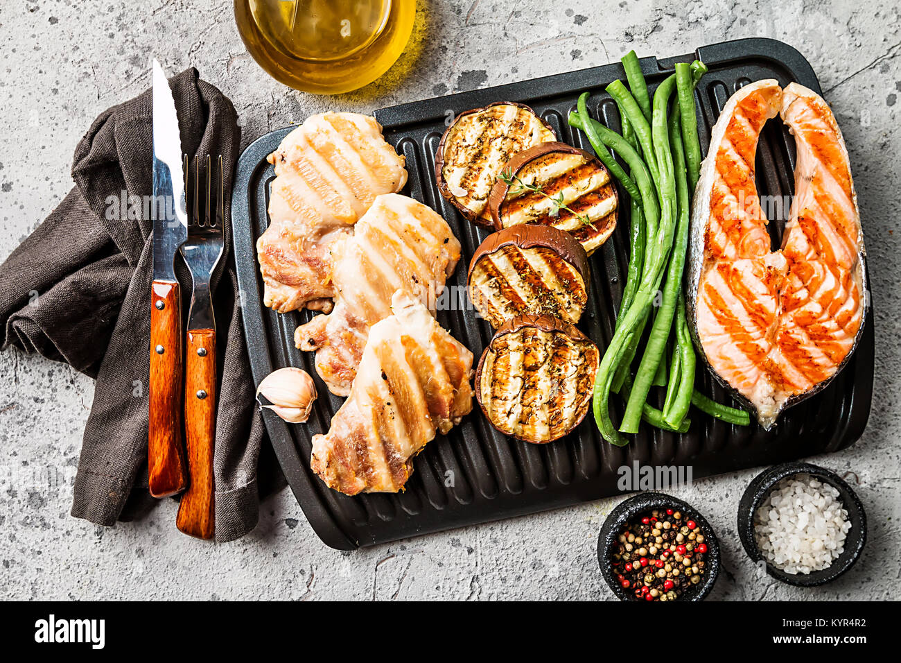 Healthy grill food Stock Photo - Alamy