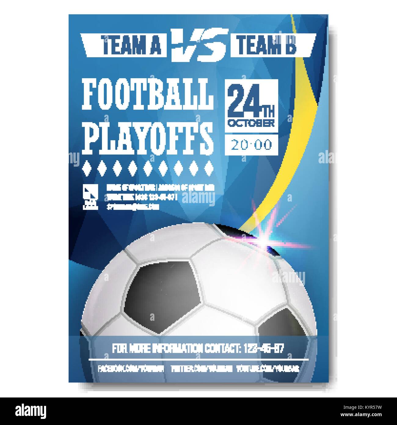 Soccer Poster Vector. Design For Sport Bar Promotion. Football Ball ...