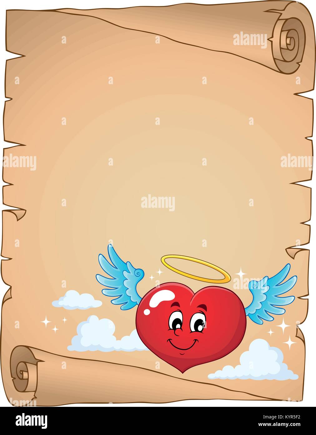 Valentine heart topic parchment 4 - eps10 vector illustration Stock ...