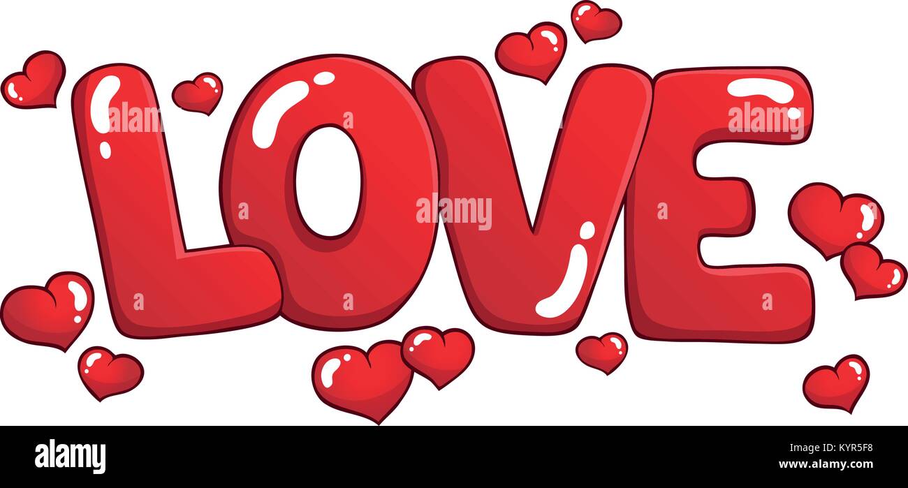 Word love theme image 1 - eps10 vector illustration Stock Vector Image ...