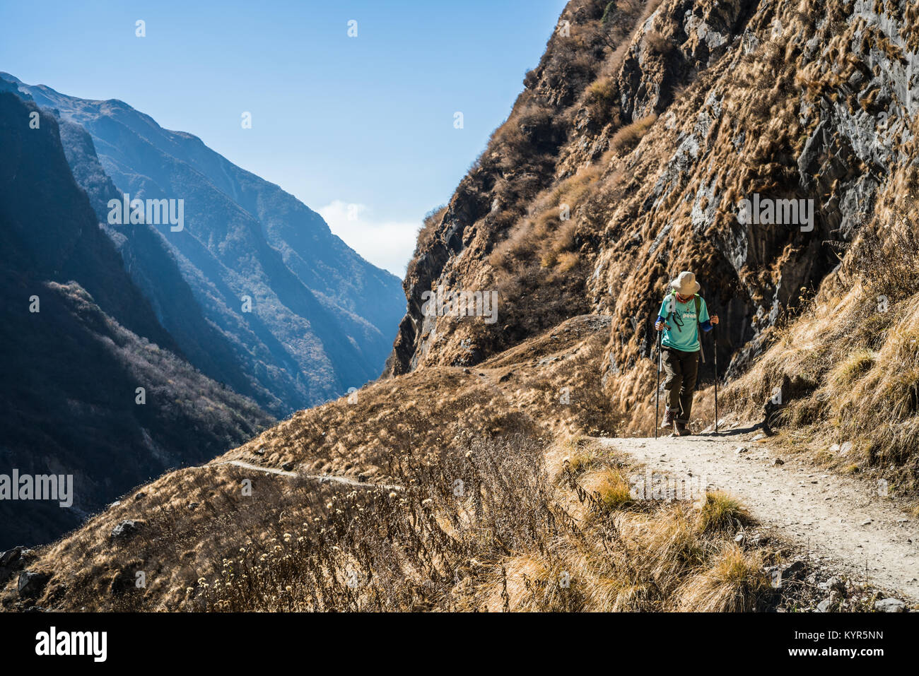 tourists on the ABC trek, Annapurna Base Camp in Nepal, Asia Stock ...