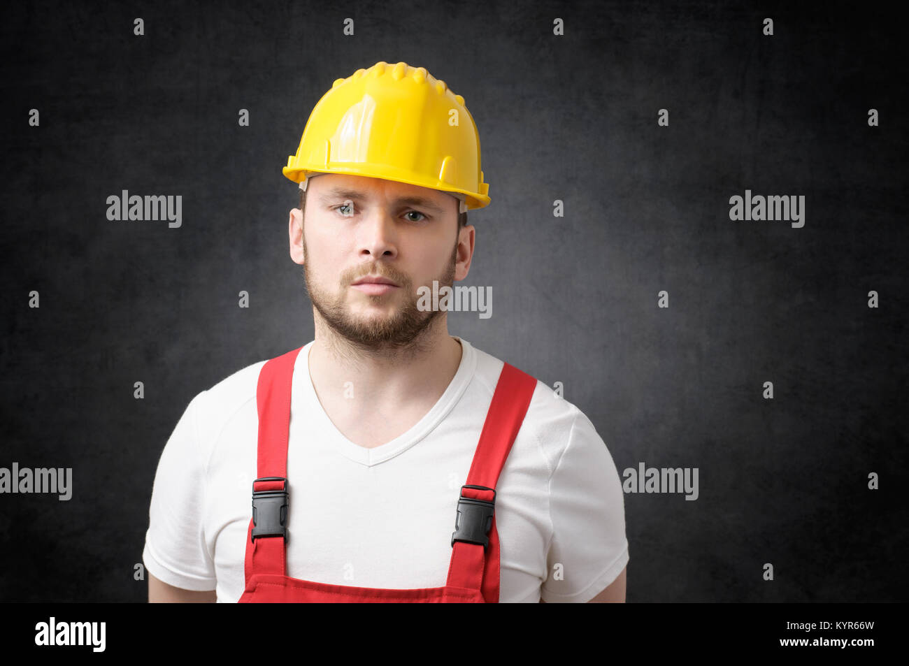 Disappointed construction worker Stock Photo - Alamy