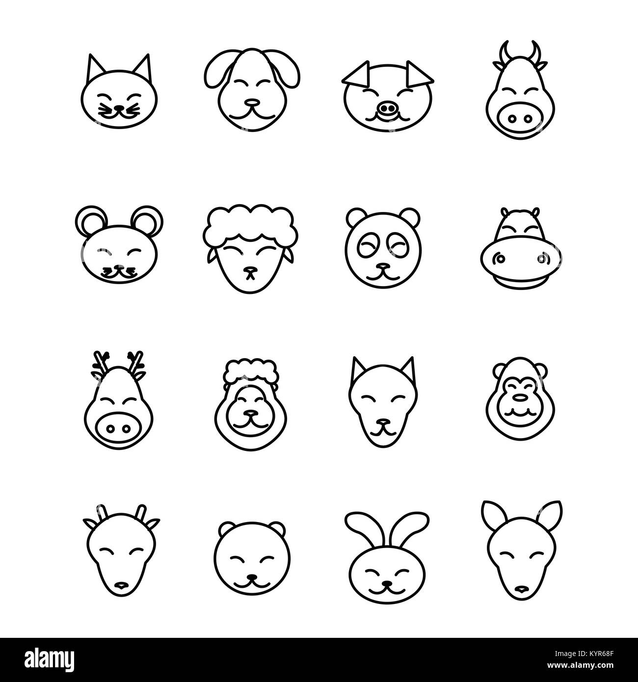 Different animals vector. Icons set pet Stock Vector Image & Art - Alamy