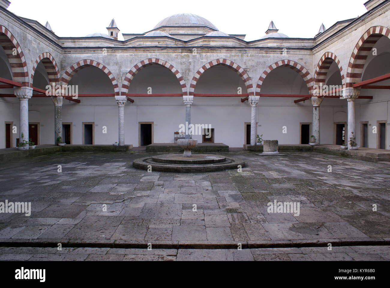 Inner yard of medresse in Sultan complex in Edirne, Turkey Stock Photo ...