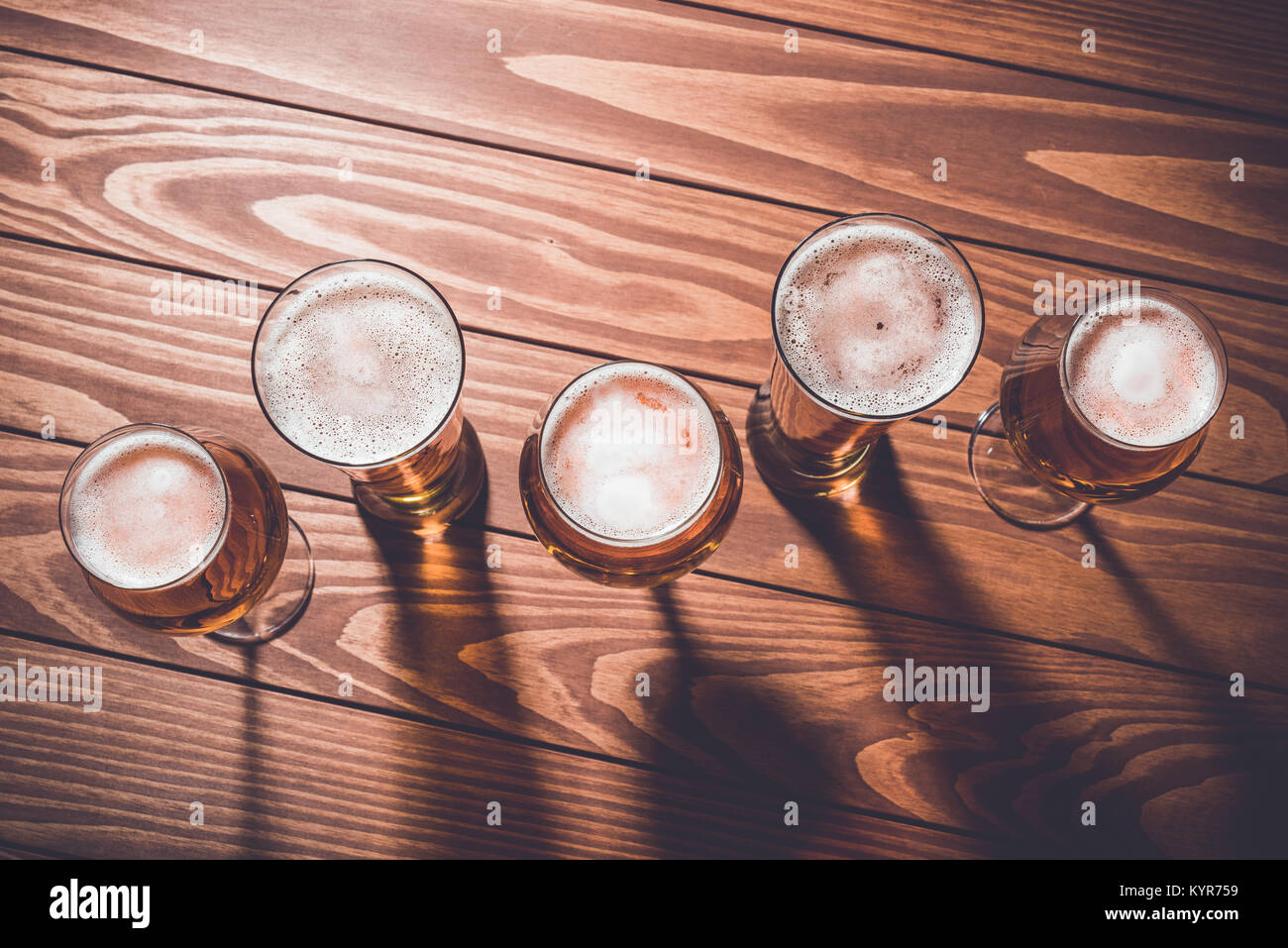 Overhead shot beer glasses hi-res stock photography and images - Alamy
