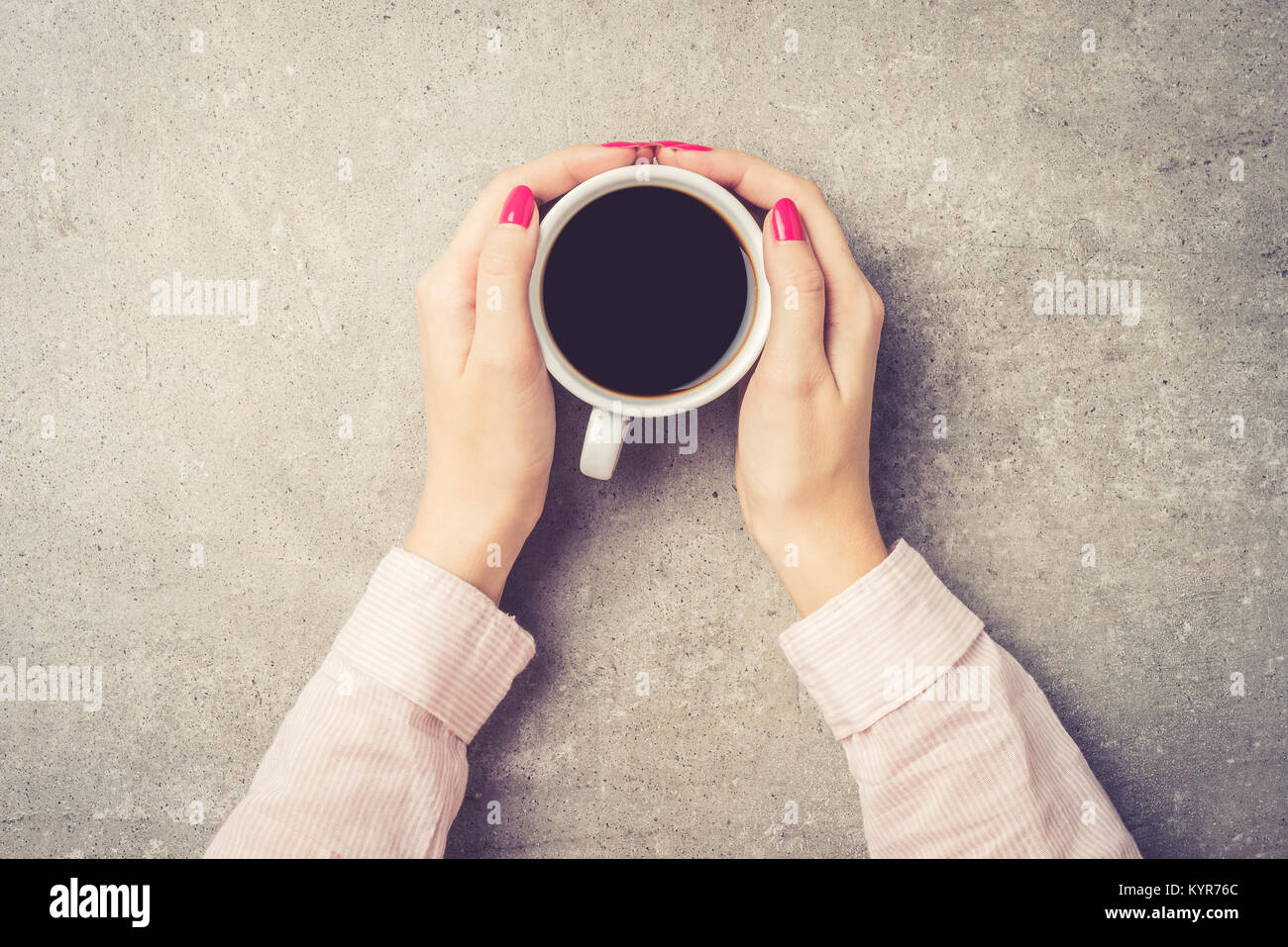 Girl holding cup espresso hi-res stock photography and images - Alamy