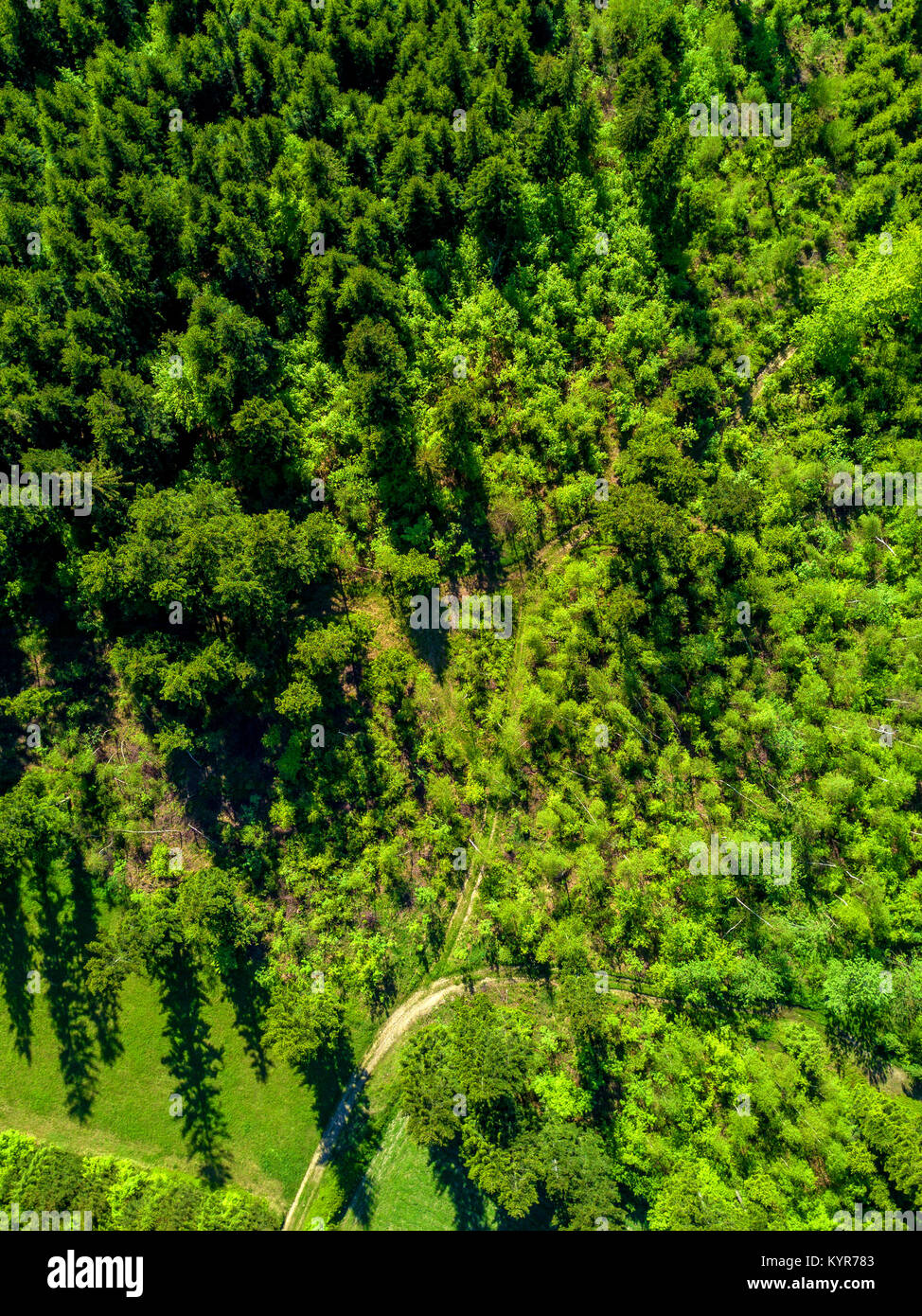 Aerial view of green landscape Stock Photo - Alamy