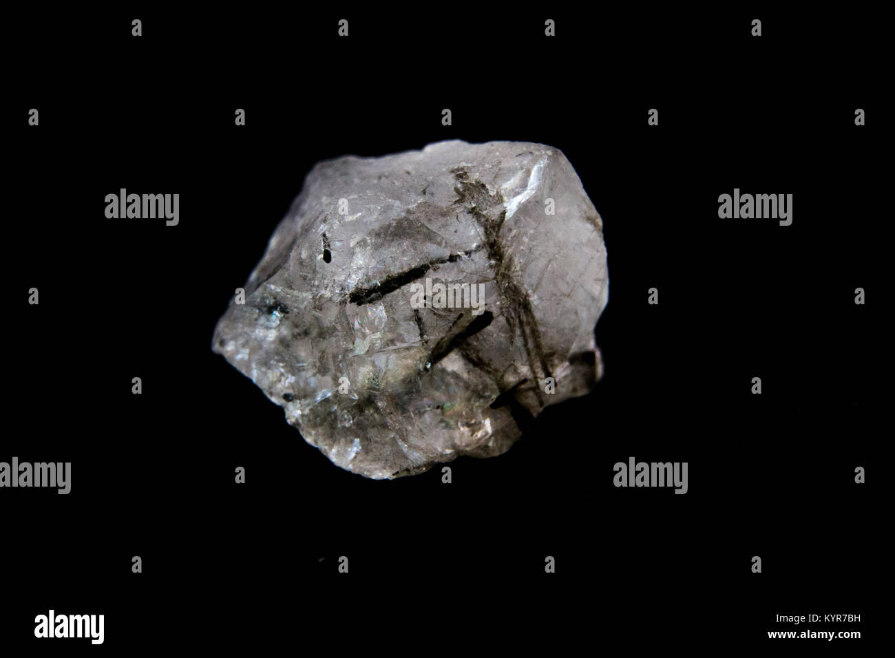 Quartz with tourmaline crystals inside from personal colection Stock ...