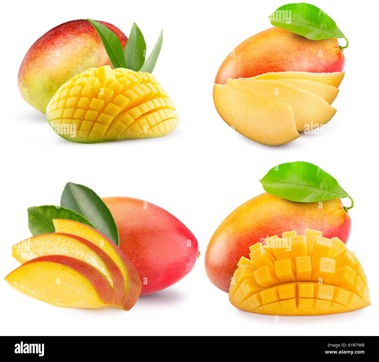 collection of mango isolated on a white background Stock Photo - Alamy