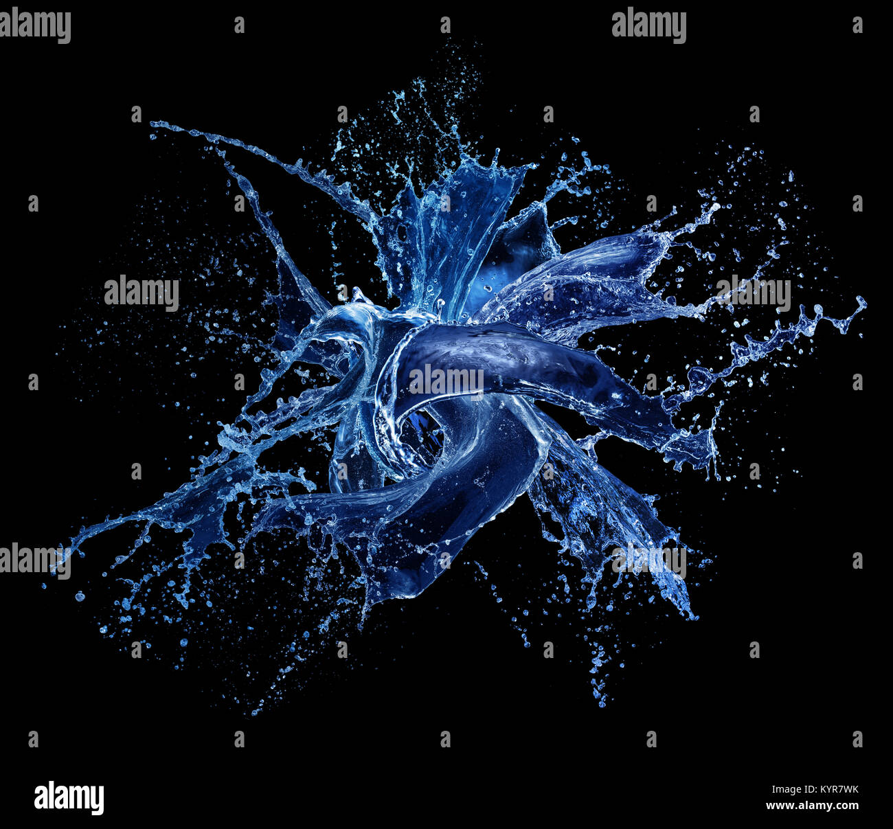 water splash on a black background Stock Photo - Alamy