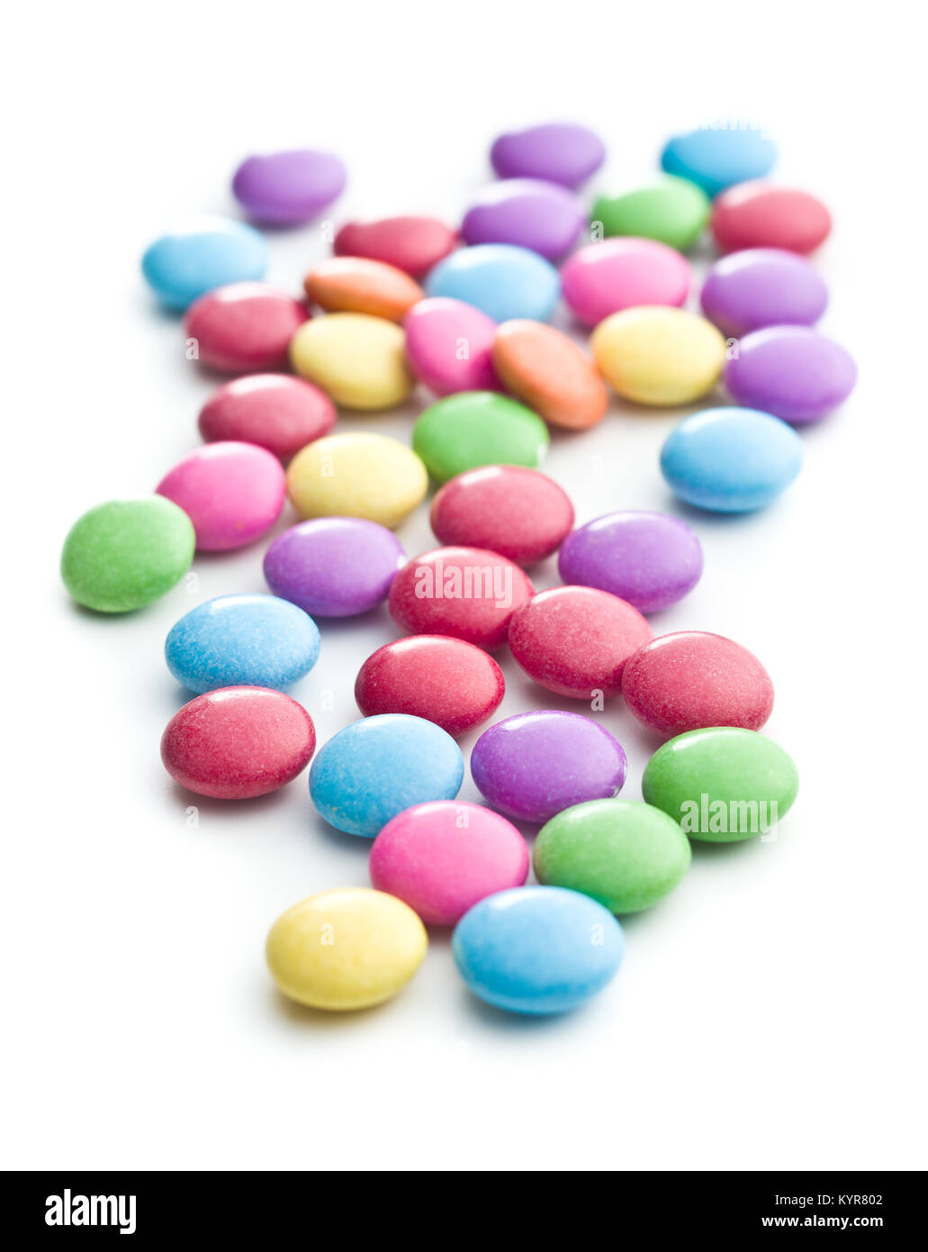 Colorful chocolate candies isolated on white background Stock Photo - Alamy