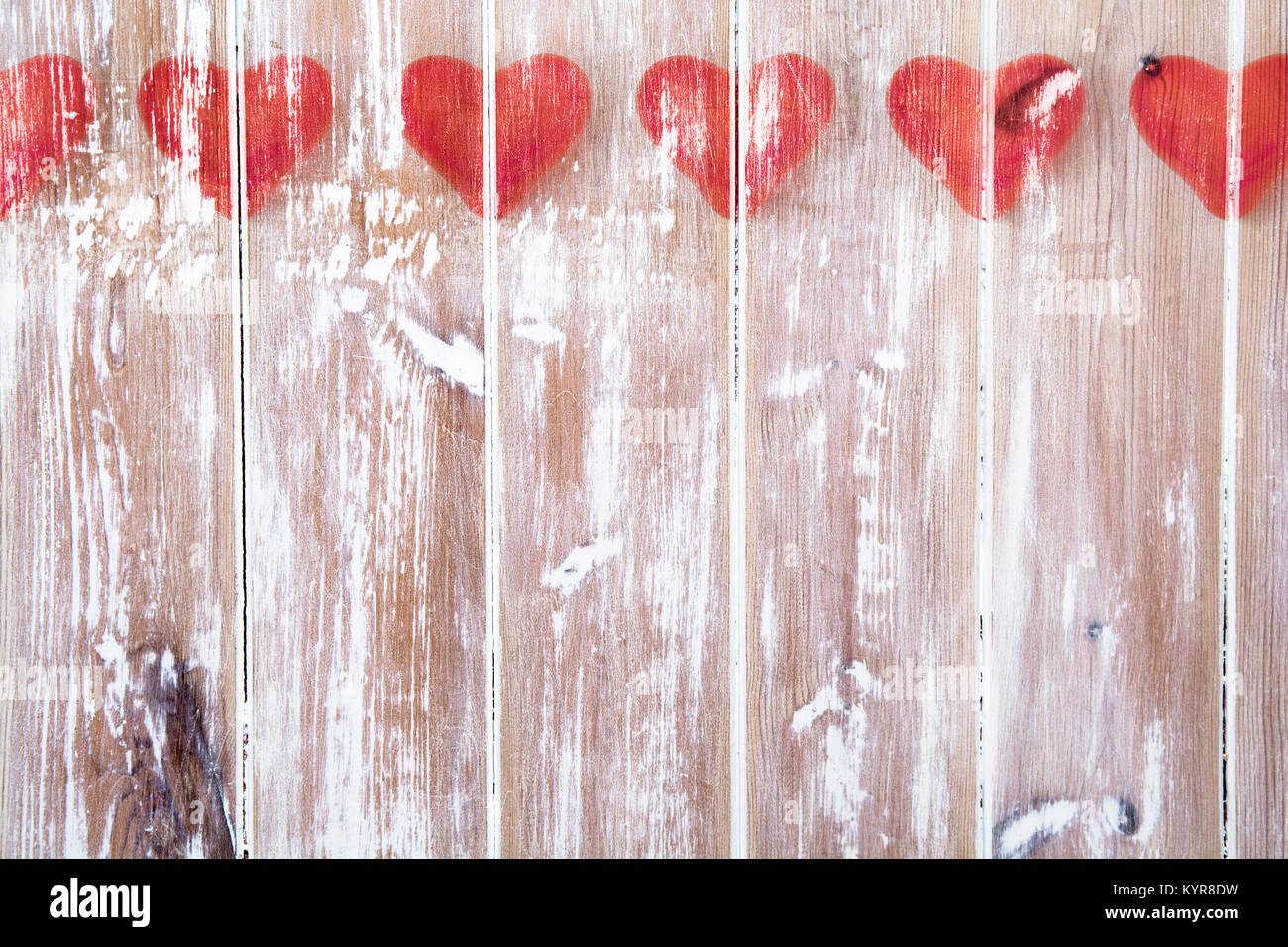Valentines day love heart on rustic wood background. Background image ...