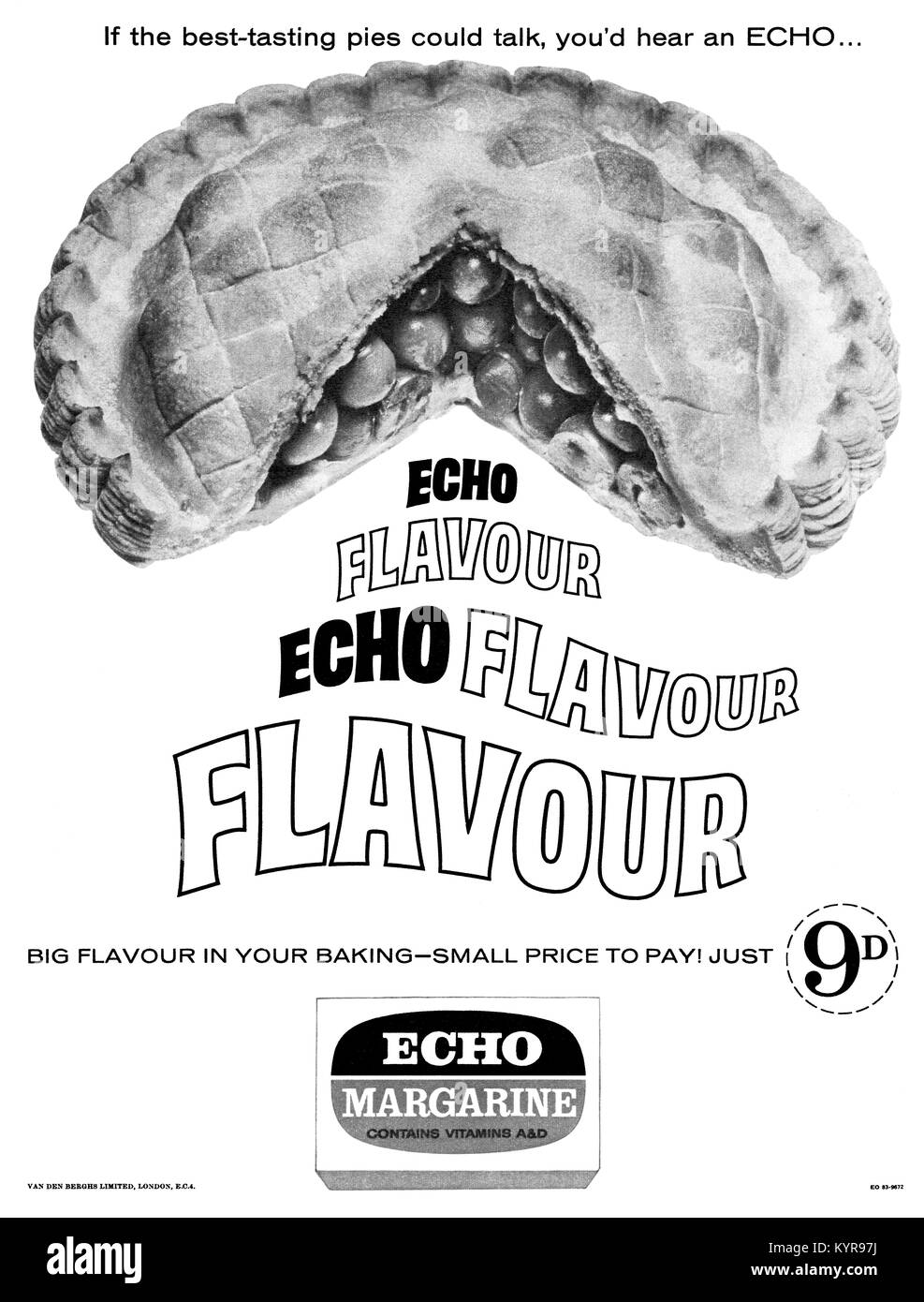 1965 British advertisement for Echo Margarine Stock Photo - Alamy