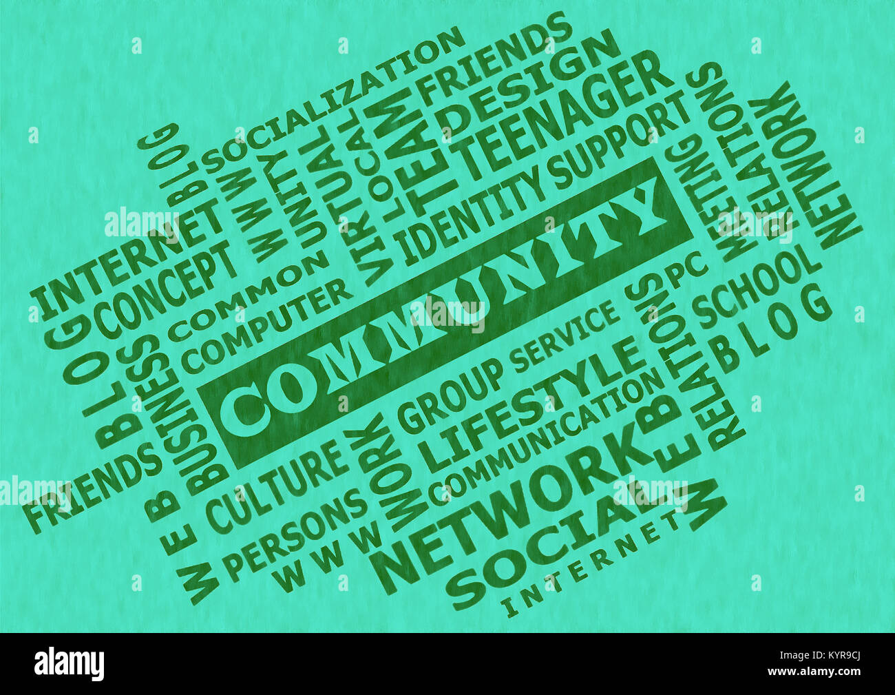 Word cloud of the community as background Stock Photo - Alamy