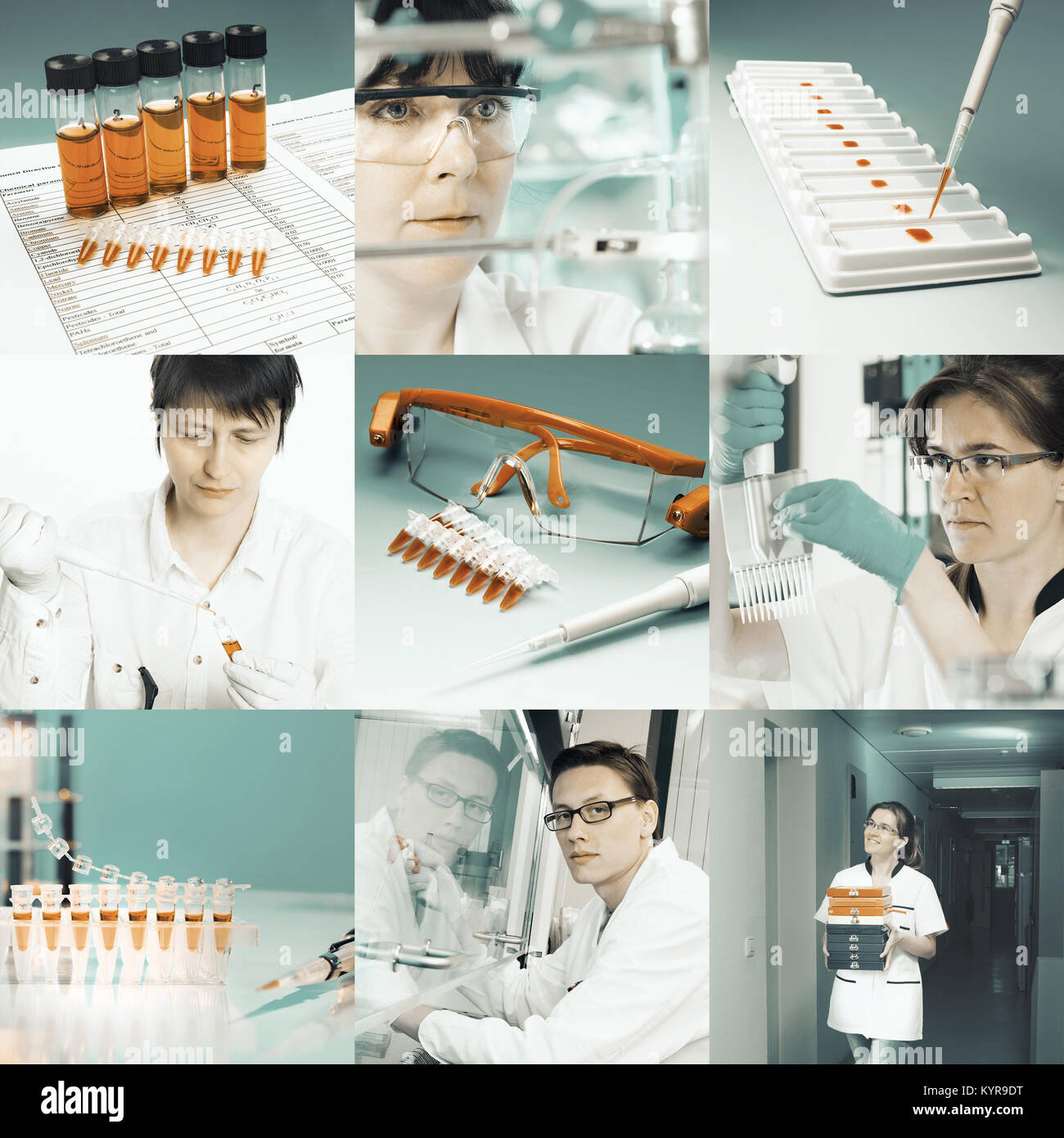 Scientists working with various samples, collage Stock Photo - Alamy