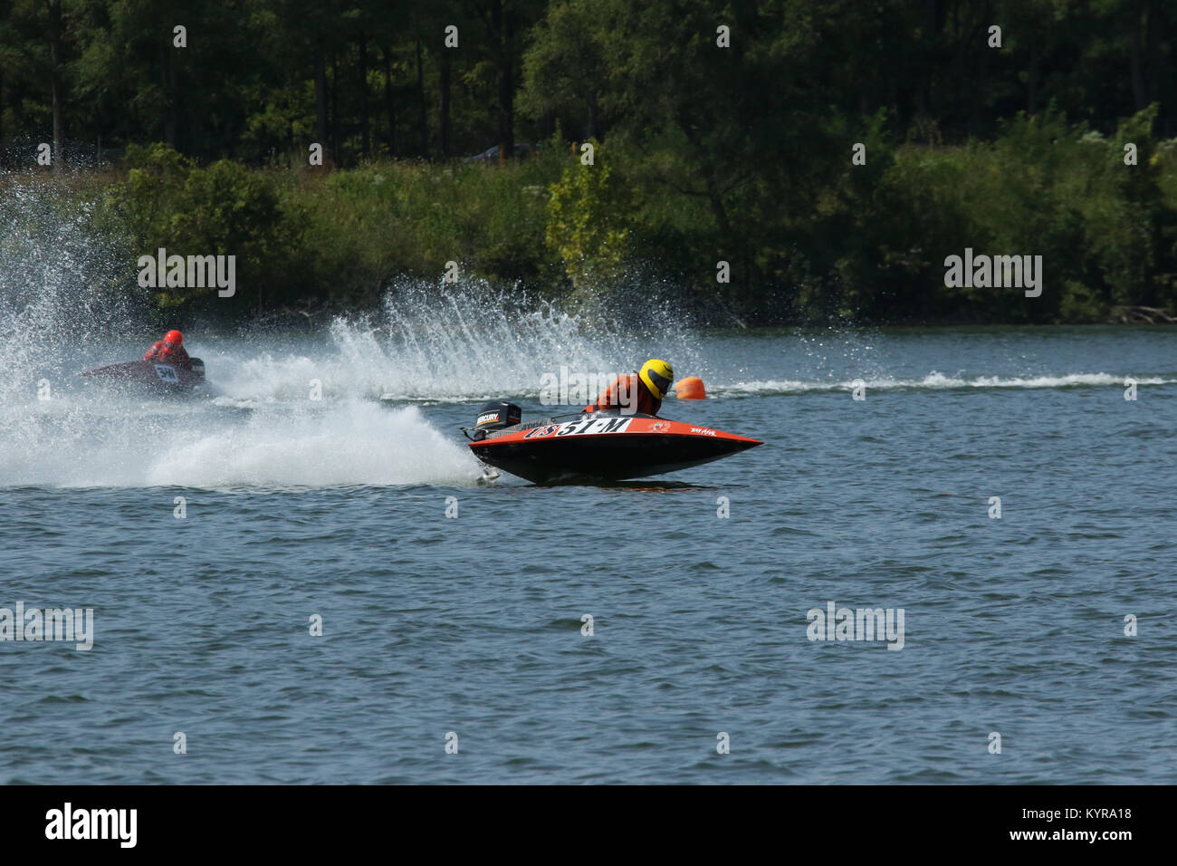 Boat 51M. Outboard Hydroplane boat races. Dayton Record Runs Regatta ...