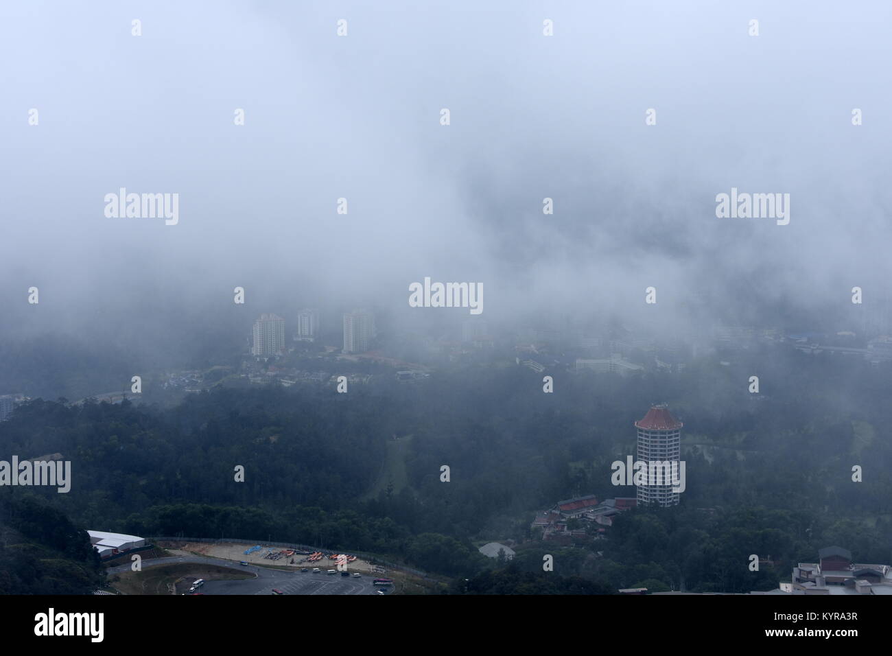Genting Highlands, Malaysia - November 2, 2017: Genting Highlands foggy ...