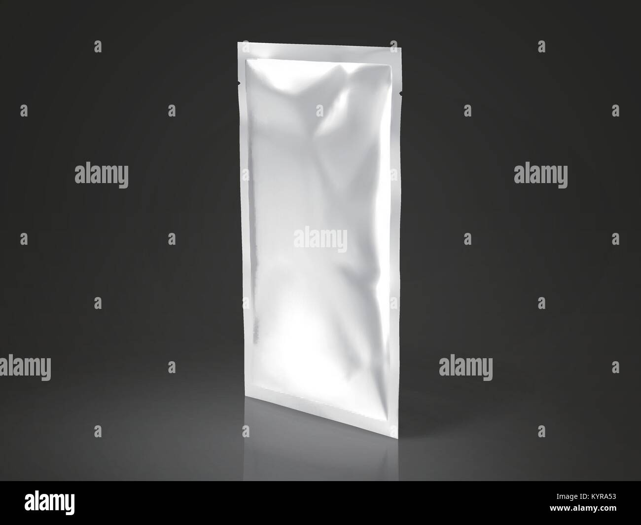 Facial mask or eye mask package, blank foil package template in 3d ...