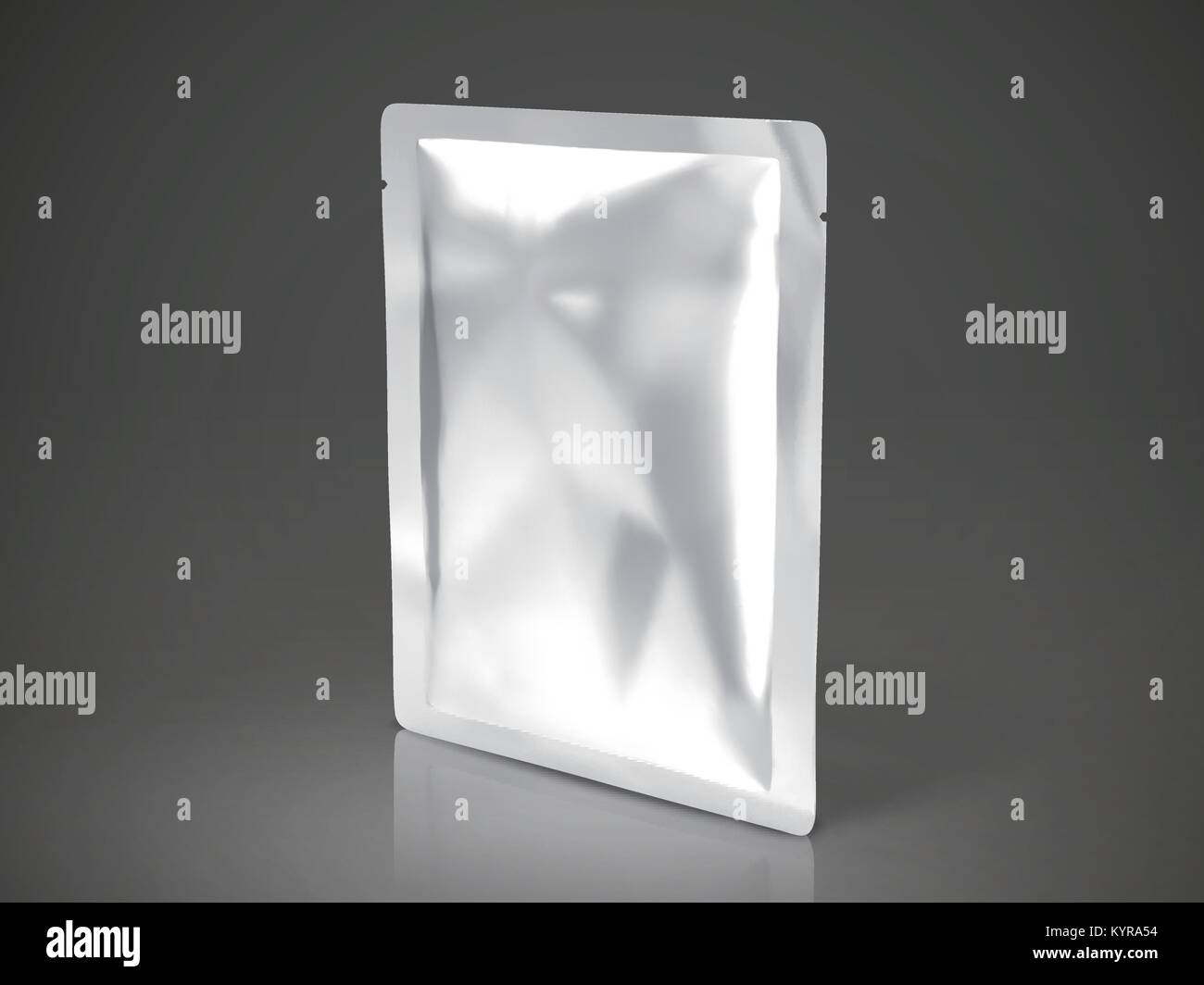 Facial mask or eye mask package, blank foil package template in 3d ...