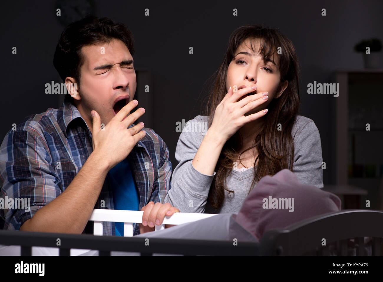 Baby awake parents asleep hi-res stock photography and images - Alamy