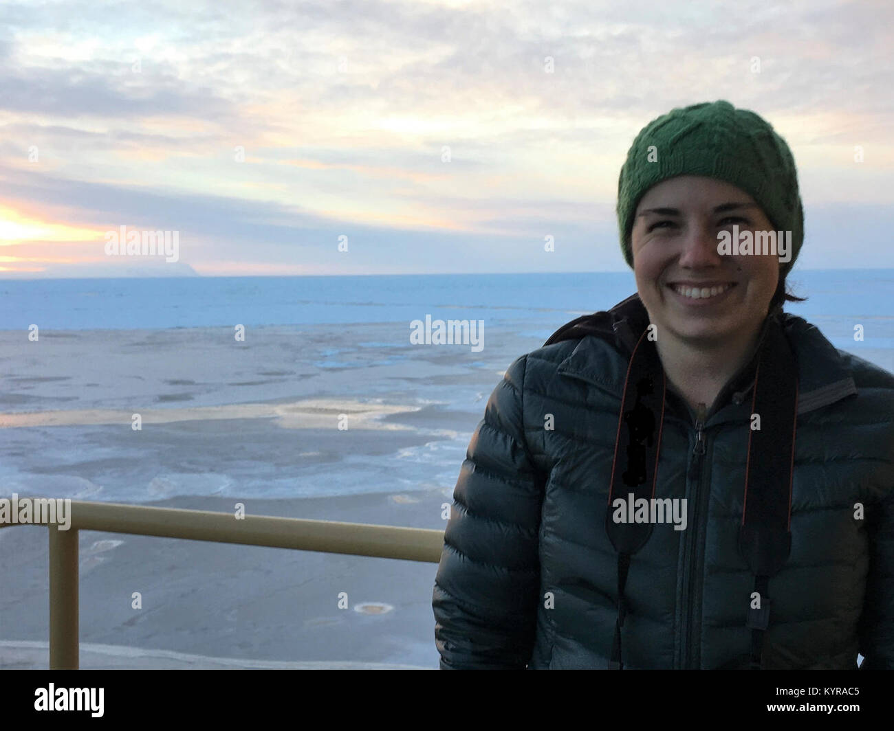 Julie Parno conducts research aboard the icebreaker, Nathaniel B ...