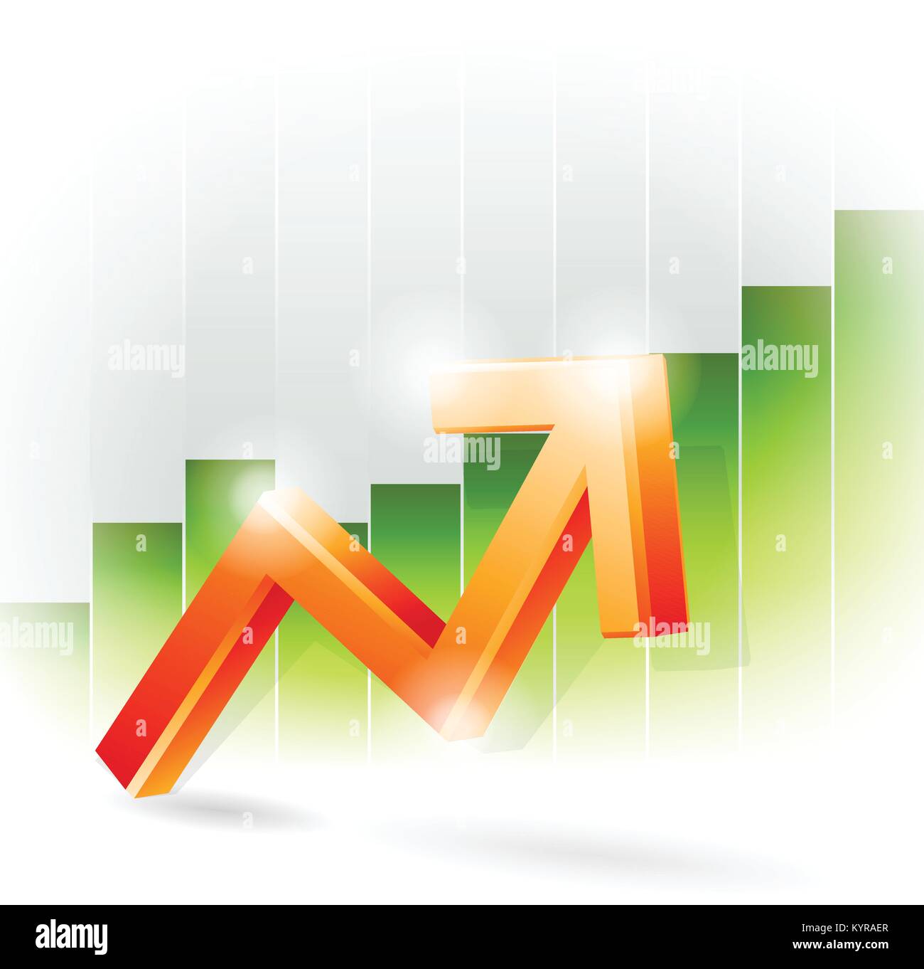 Red arrow on green bar graph Vector illustration Stock Vector Image ...