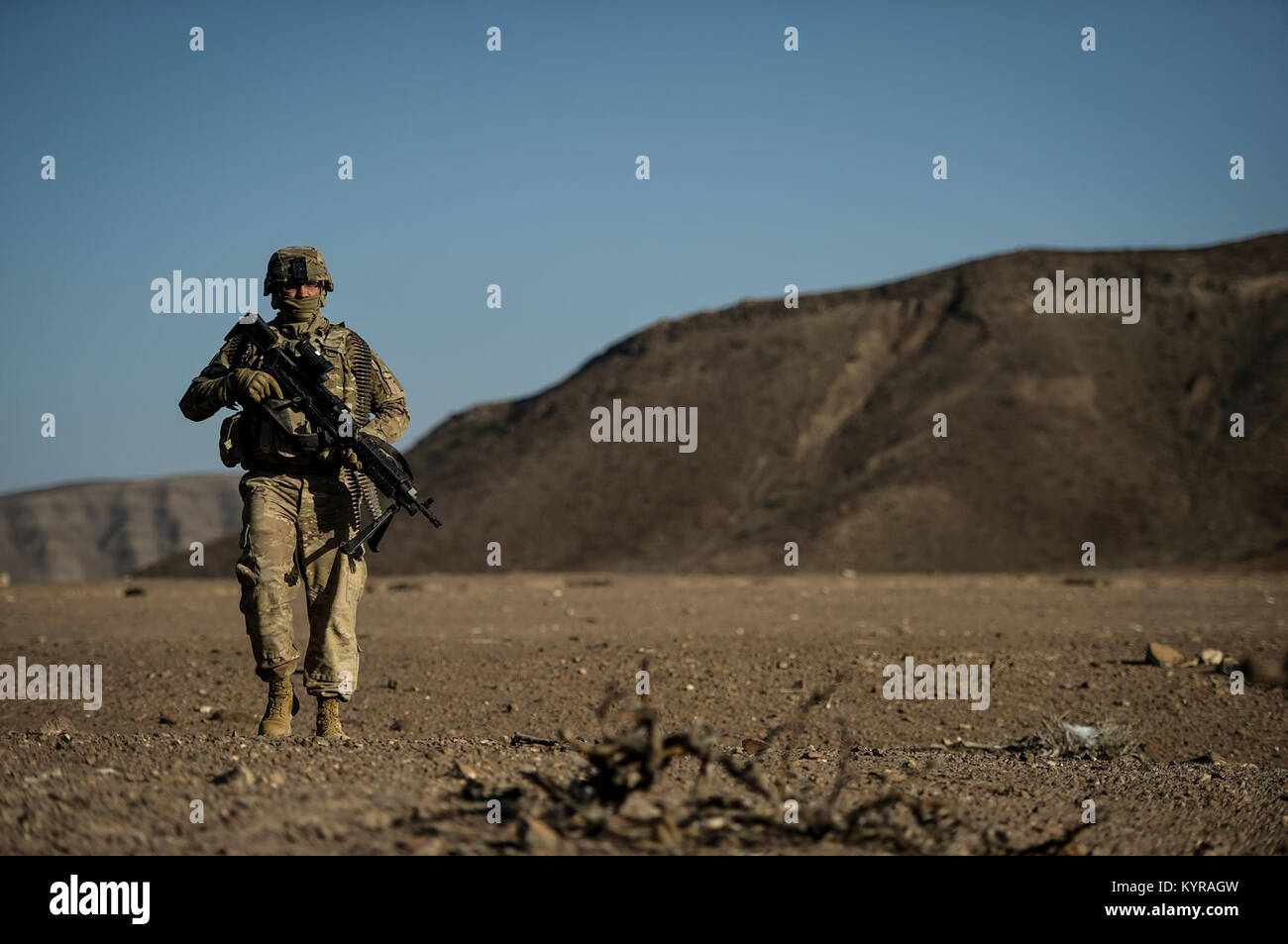 U.S. Army Spc. Jason Farias, machine gunner from Animal Company, 3rd ...