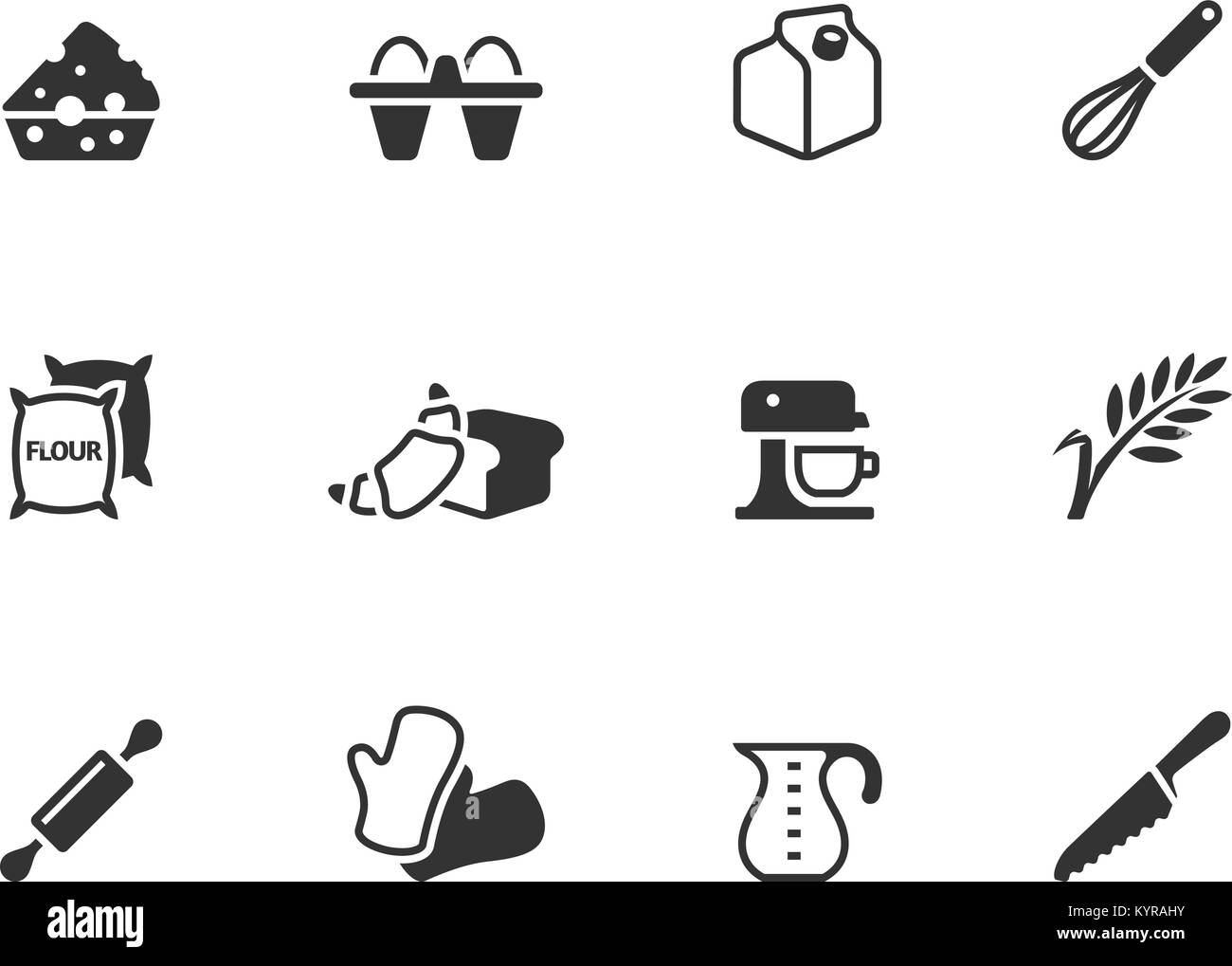 Baking icons in single color. Vector illustration Stock Vector Image ...