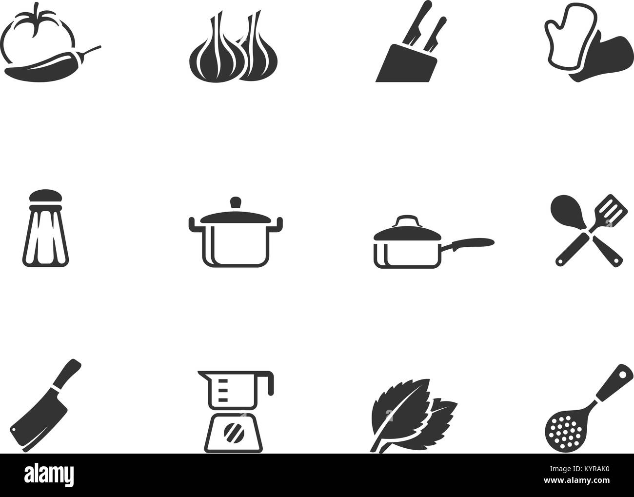 Cooking icons in single color. Vector illustration Stock Vector Image ...